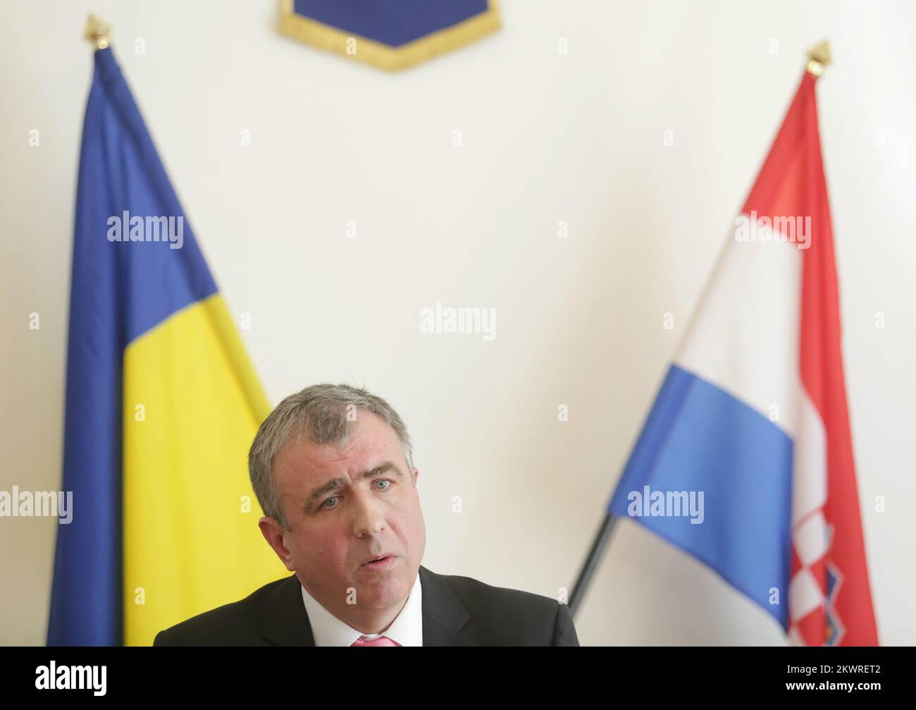 13.03.2014., Croatia, Zagreb - Ukrainian Ambassador to Croatia Oleksandr Levchenko at a press ...