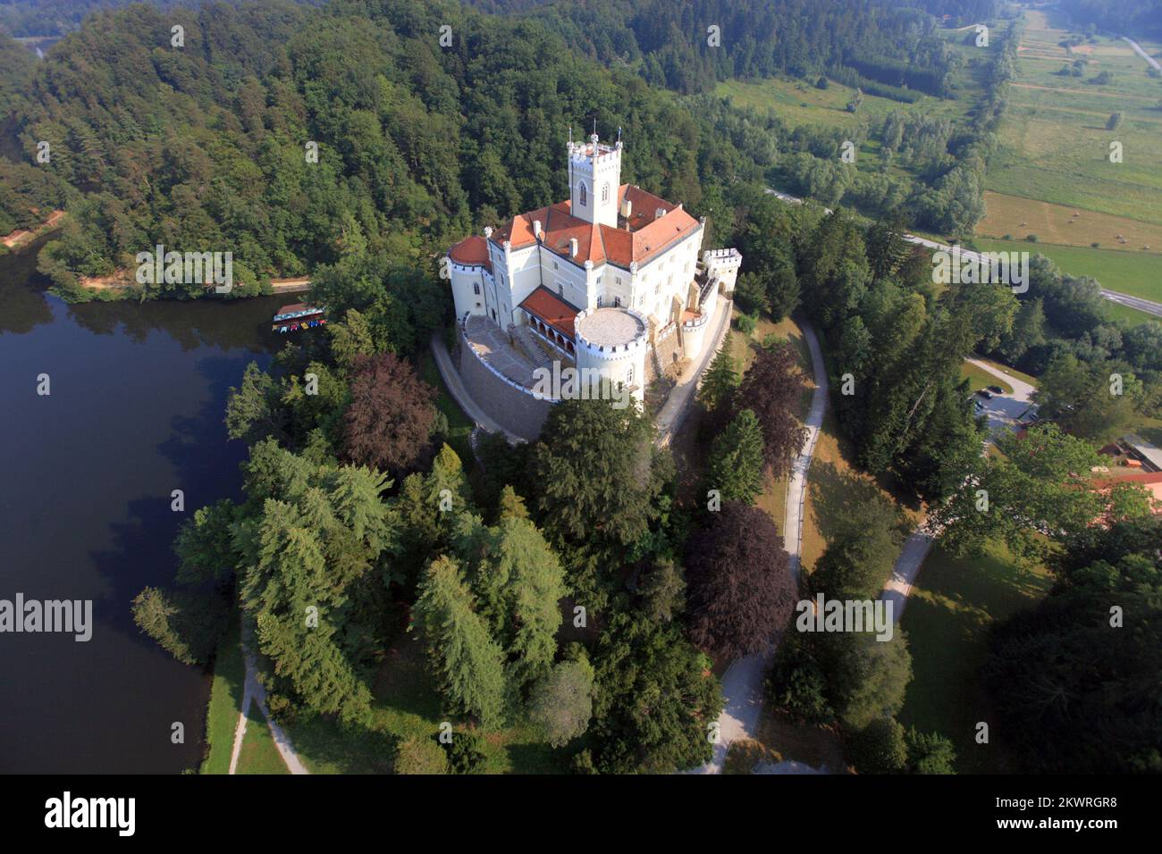 19.06.2013., Croatia, Trakoscan - Panoramic views of the castle ...