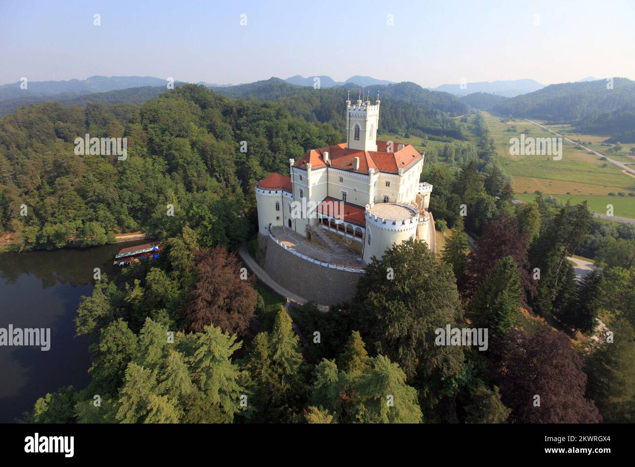 19.06.2013., Croatia, Trakoscan - Panoramic views of the castle ...