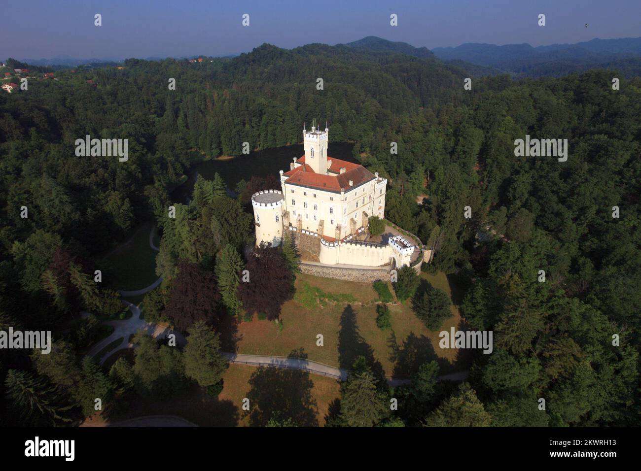 19.06.2013., Croatia, Trakoscan - Panoramic views of the castle ...