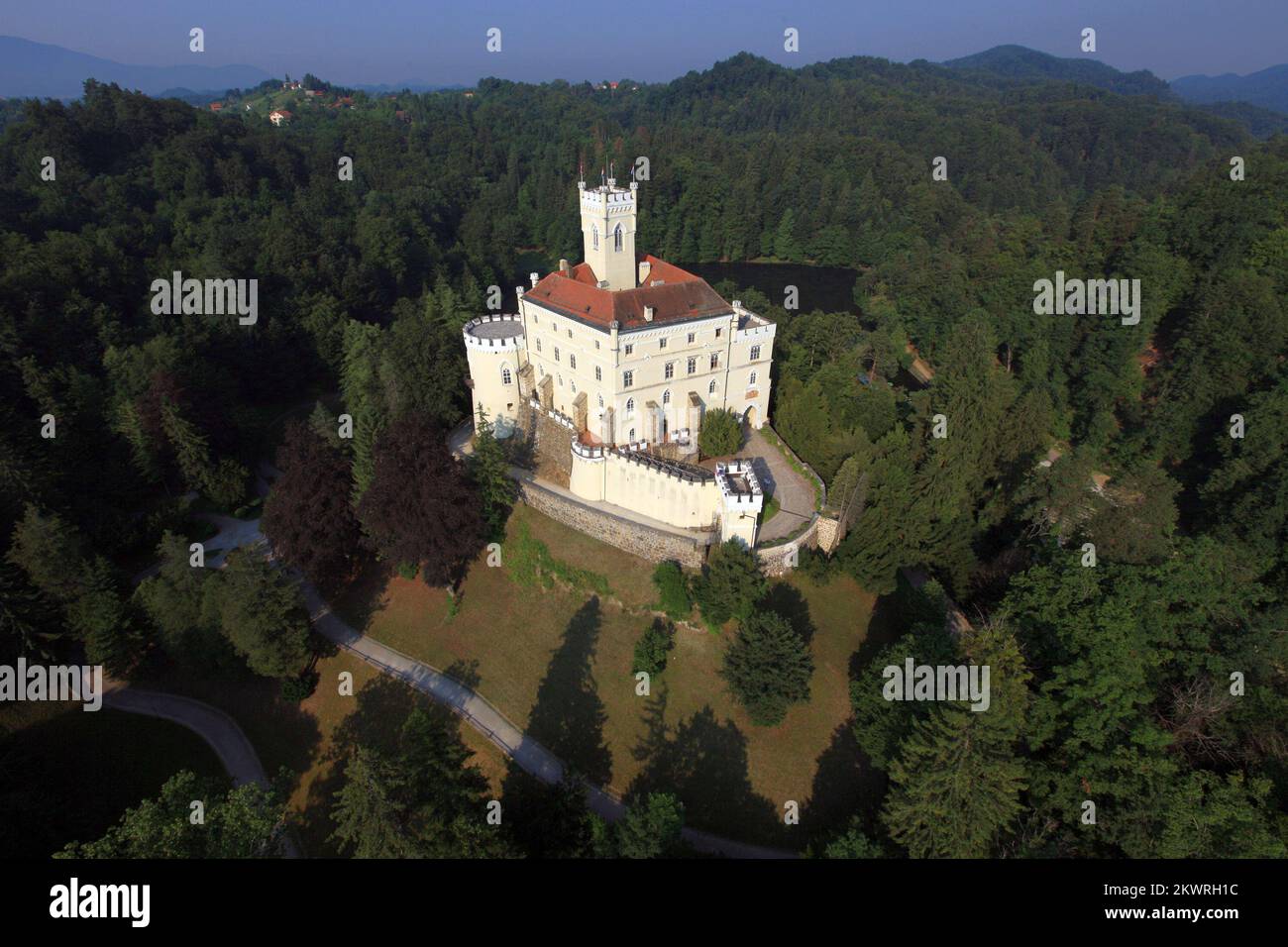 19.06.2013., Croatia, Trakoscan - Panoramic views of the castle ...