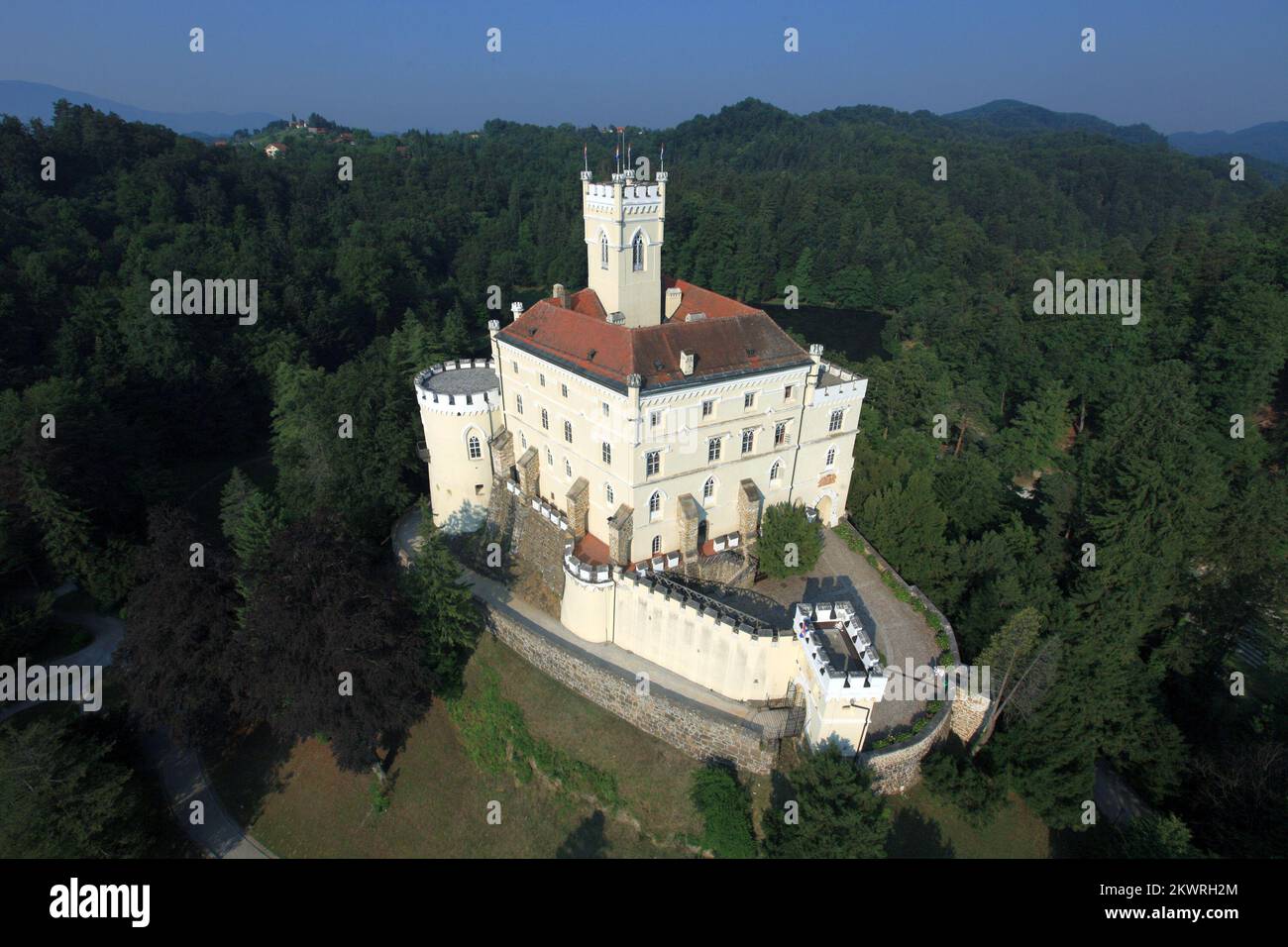 19.06.2013., Croatia, Trakoscan - Panoramic views of the castle ...