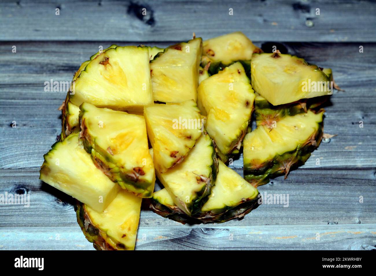 The Pineapple (Ananas comosus), a tropical plant with an edible fruit ...