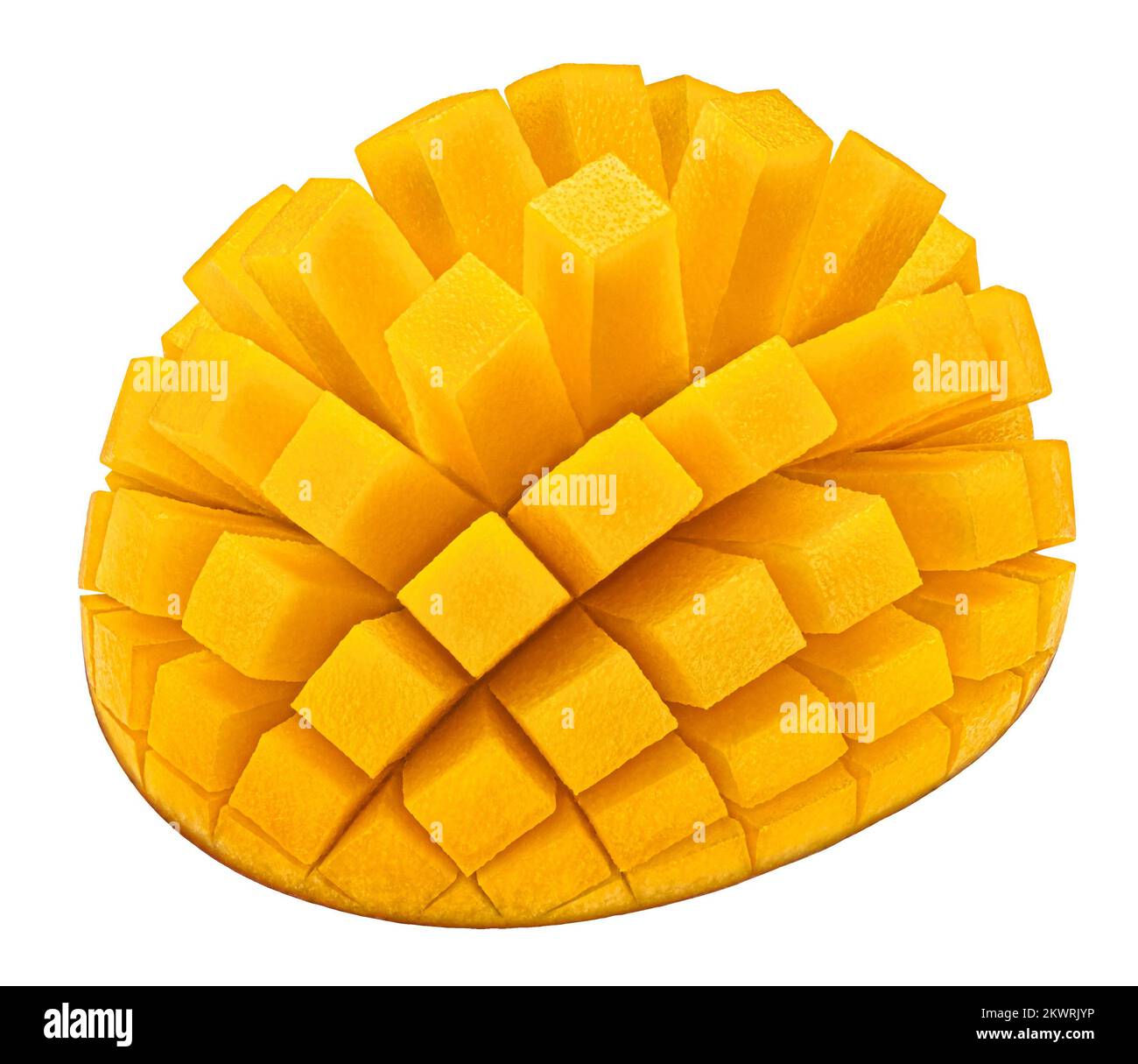 Sliced mango fruit isolated on white background Stock Photo - Alamy