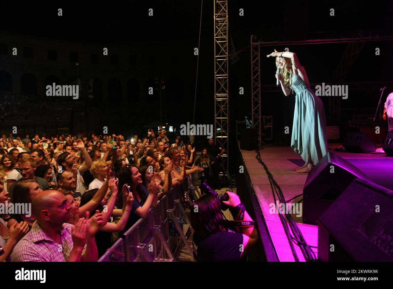 British singer Joss Stone performing on stage during her concert in ...