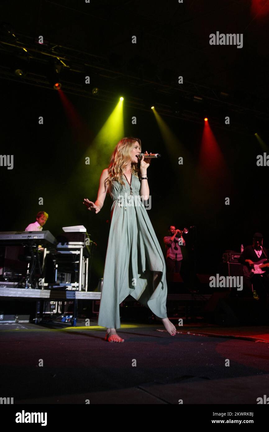 British singer Joss Stone performing on stage during her concert in ...