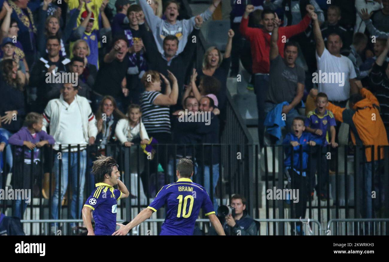 NK Maribor's Damjan Bohar celebrates his goal Stock Photo - Alamy