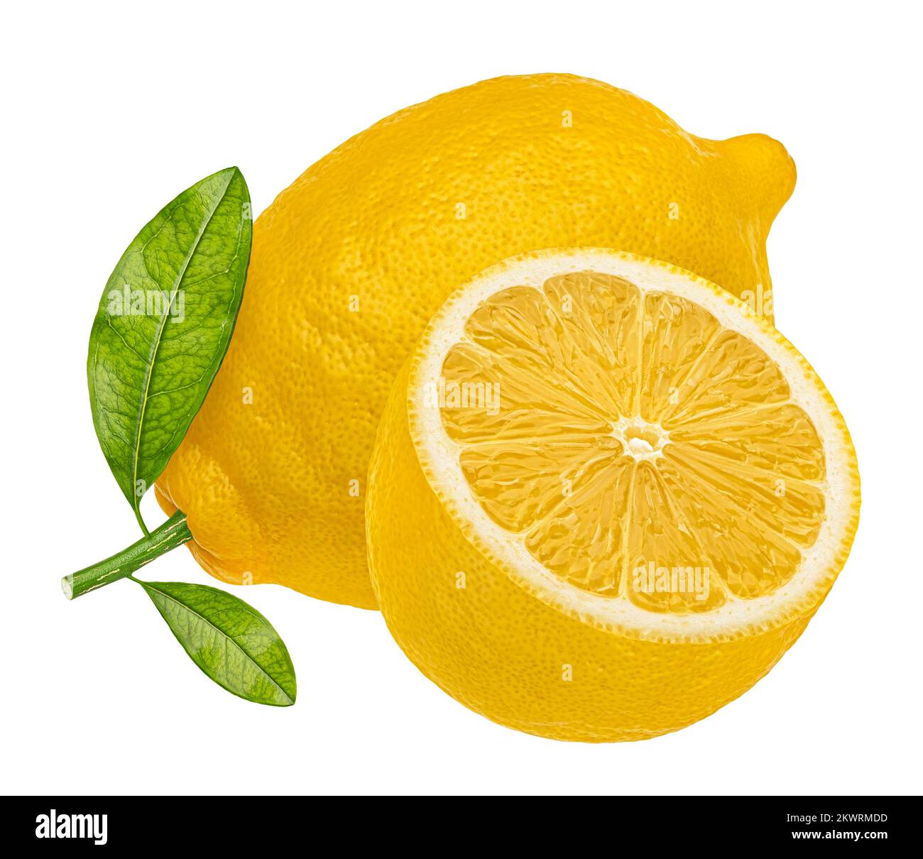Lemon isolated on white background, full depth of field Stock Photo - Alamy