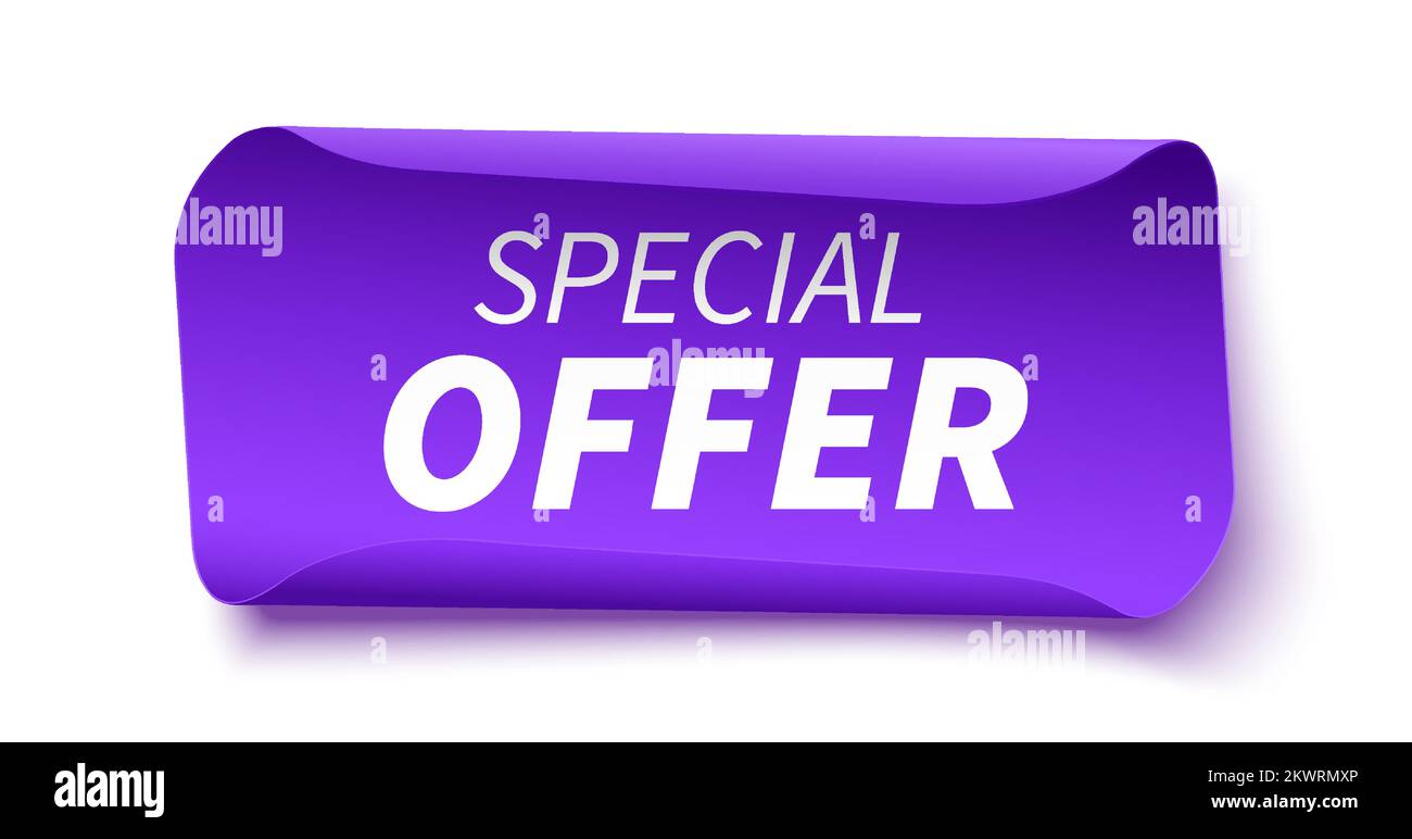 Special Offer Tag. Purple Discount Label Isolated on White Background ...