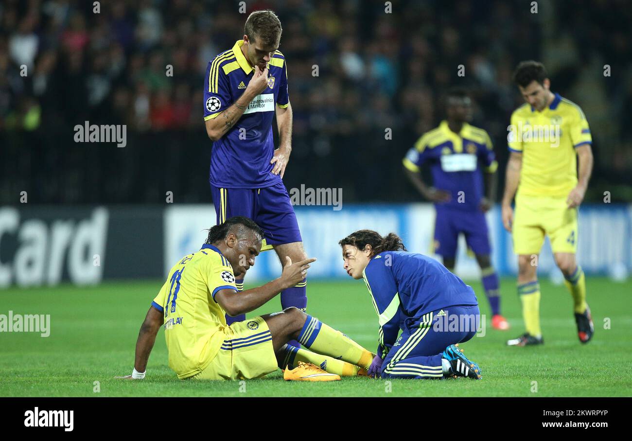 Chelsea FC. Didier Drogba during the UEFA Champions League Group G ...