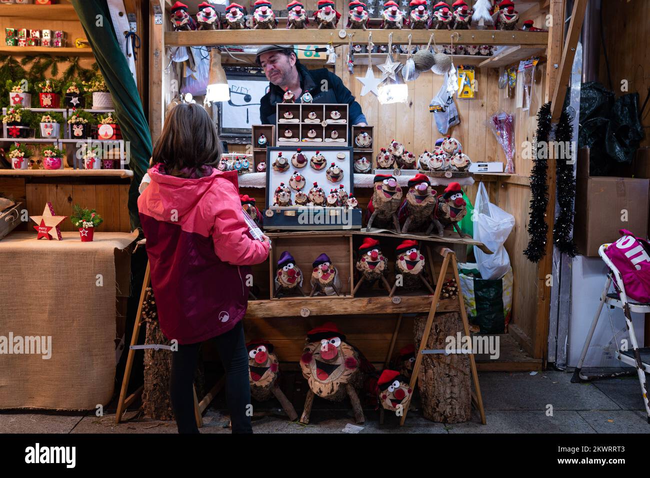 Barcelona, Spain - 26 November 2022: A girl is seen looking at ...