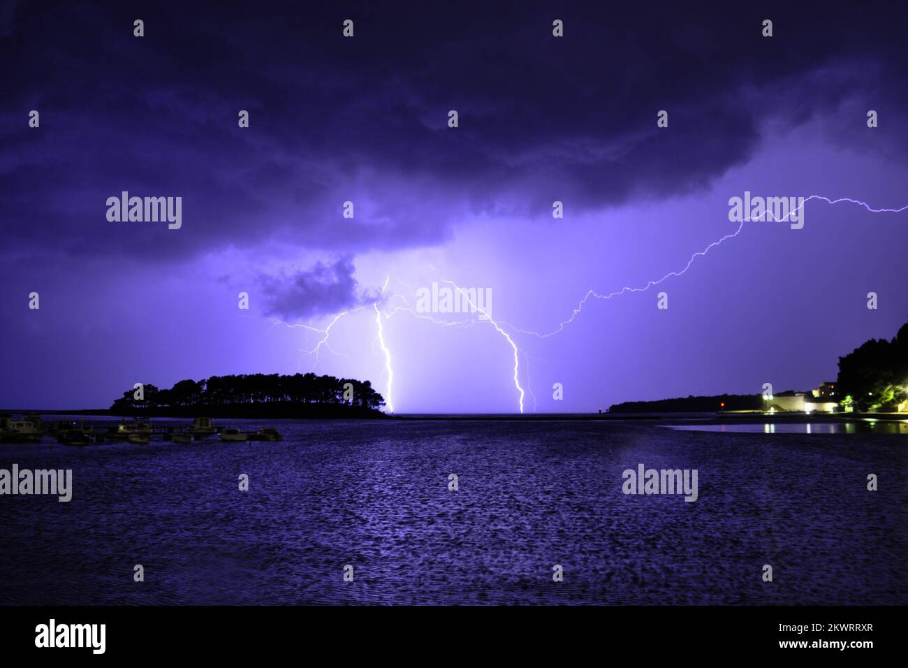 Lightning is seen over Rab island, Croatia Stock Photo - Alamy