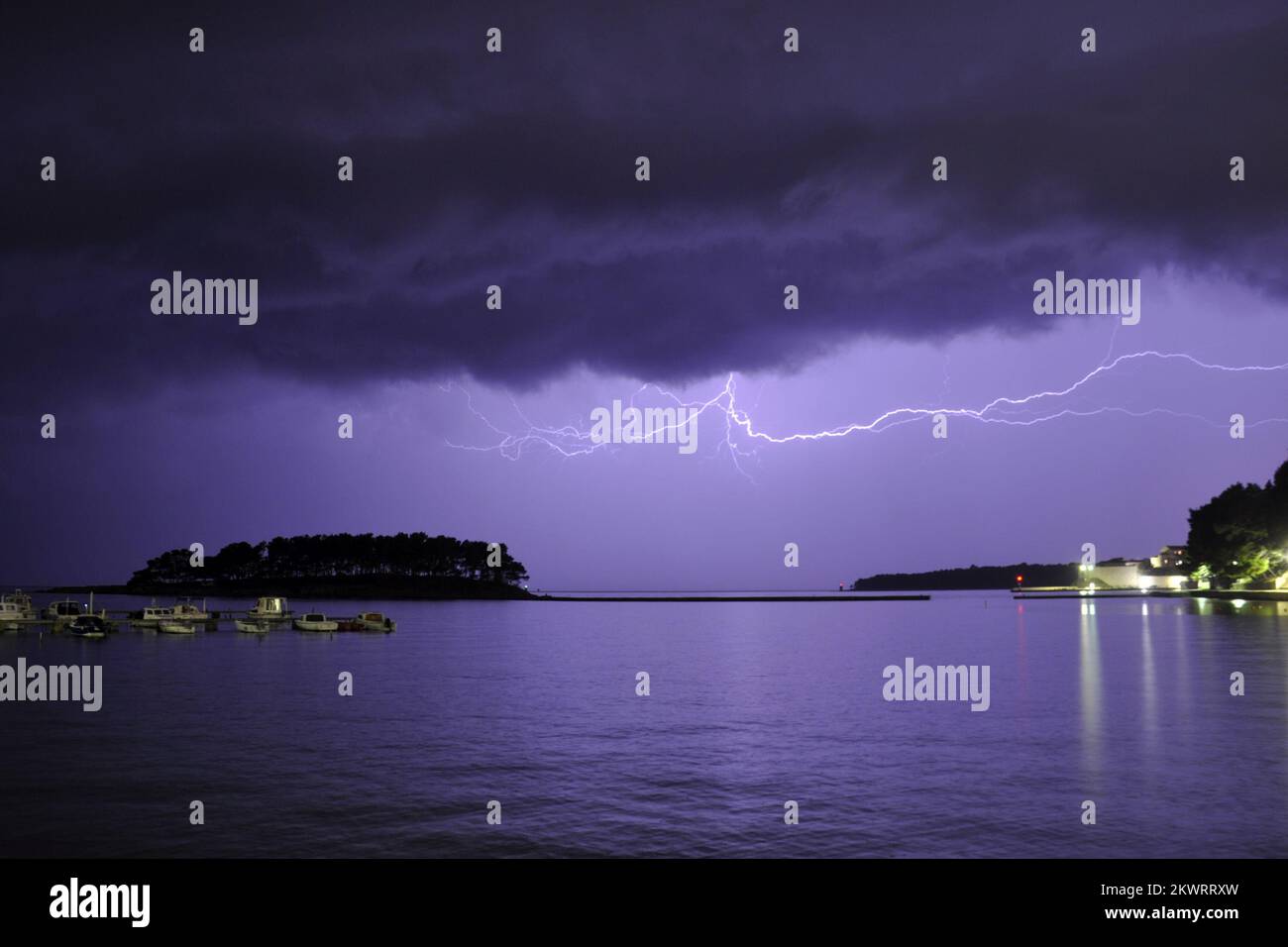 Lightning is seen over Rab island, Croatia Stock Photo - Alamy
