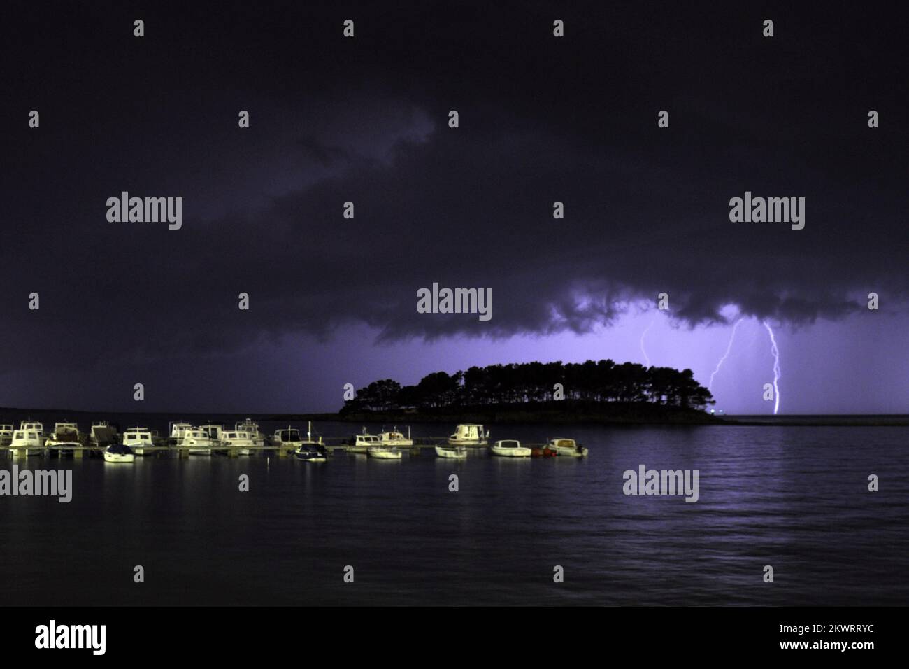 Lightning is seen over Rab island, Croatia Stock Photo - Alamy