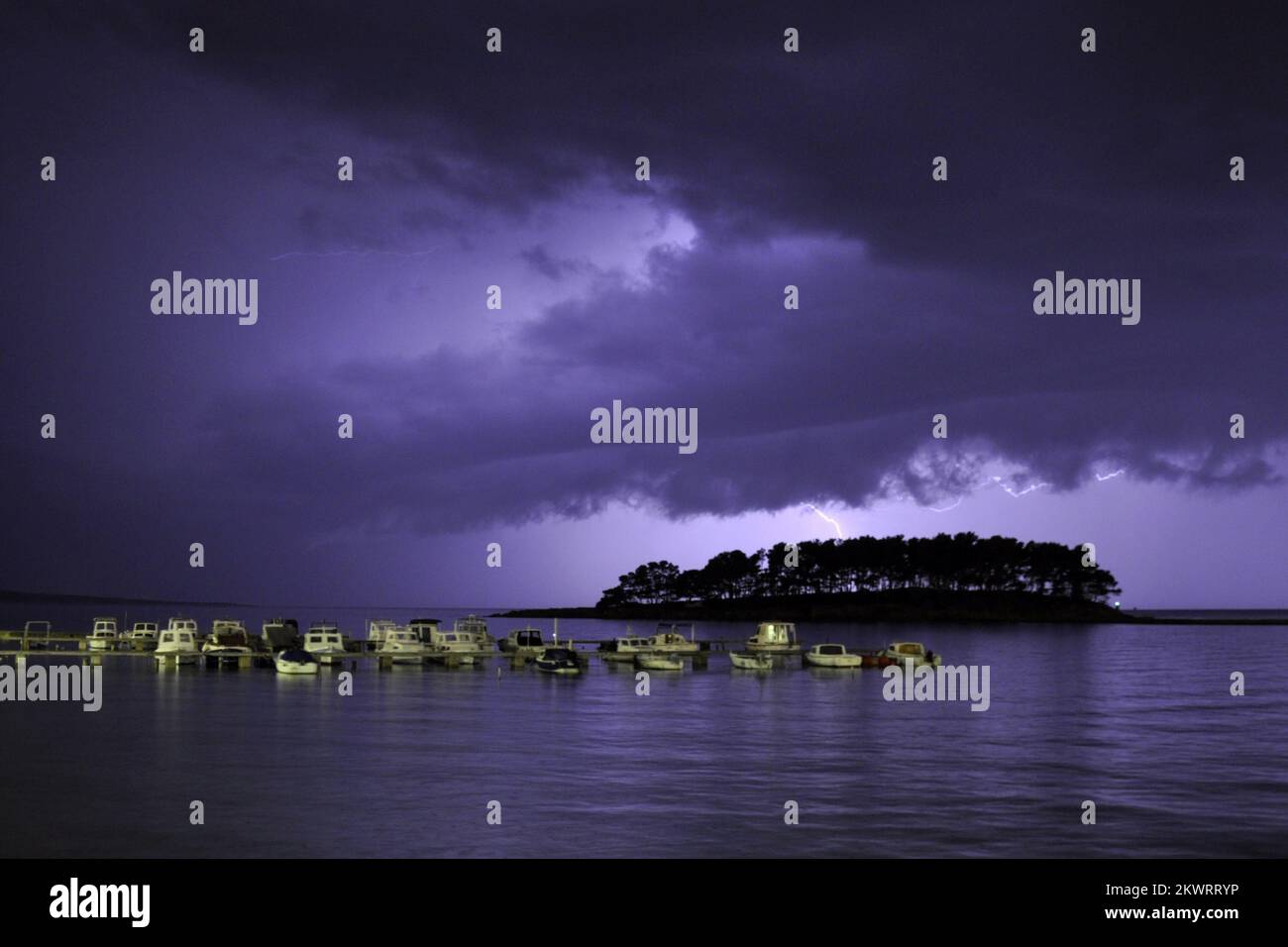 Lightning is seen over Rab island, Croatia Stock Photo - Alamy