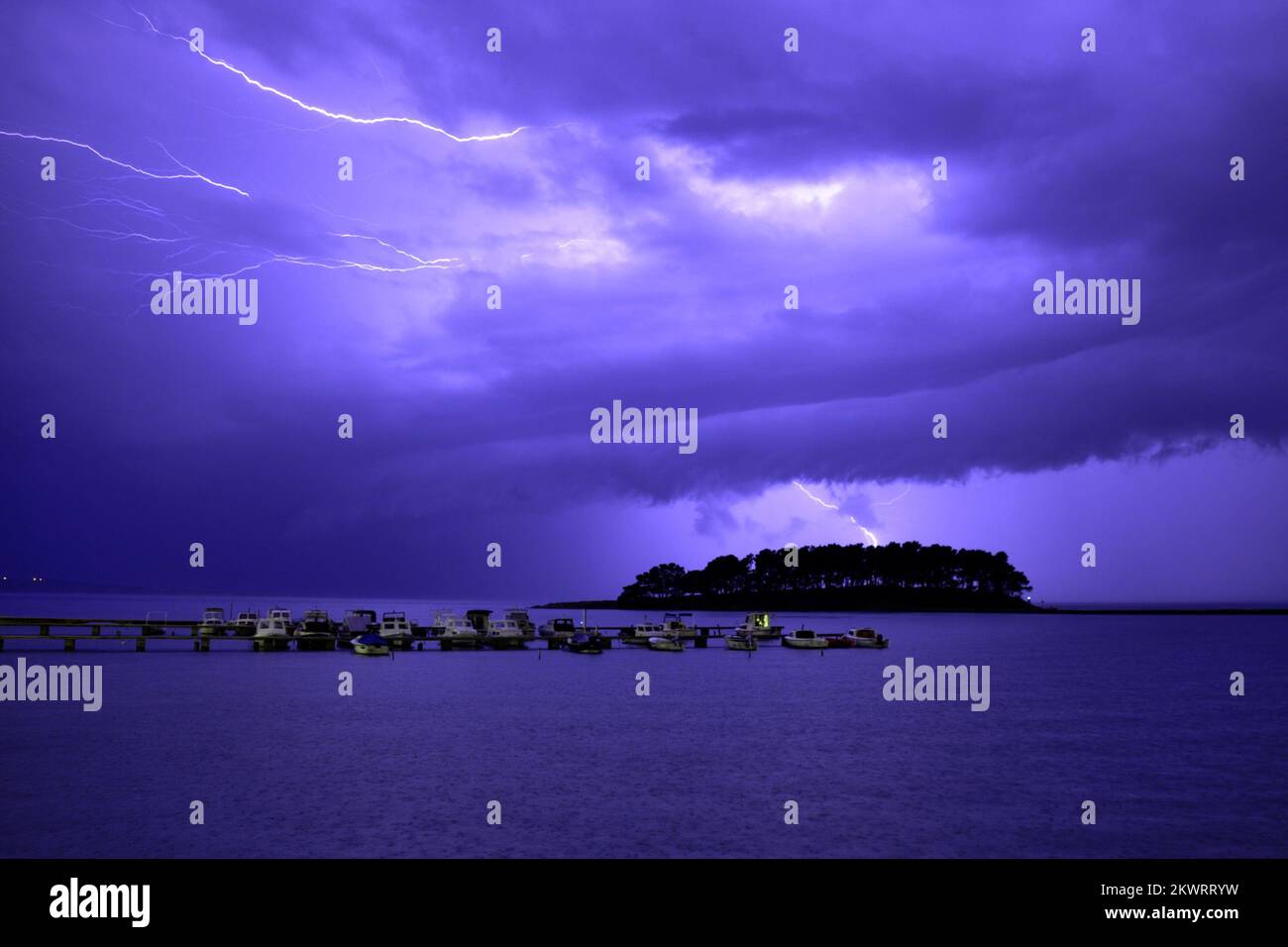Lightning is seen over Rab island, Croatia Stock Photo - Alamy