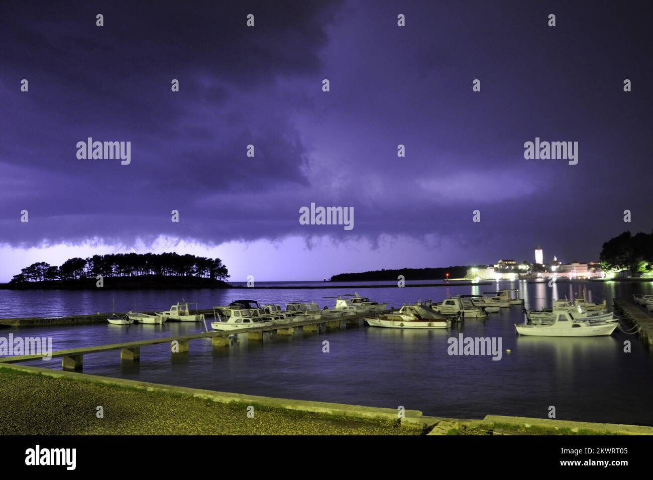 Lightning is seen over Rab island, Croatia Stock Photo - Alamy