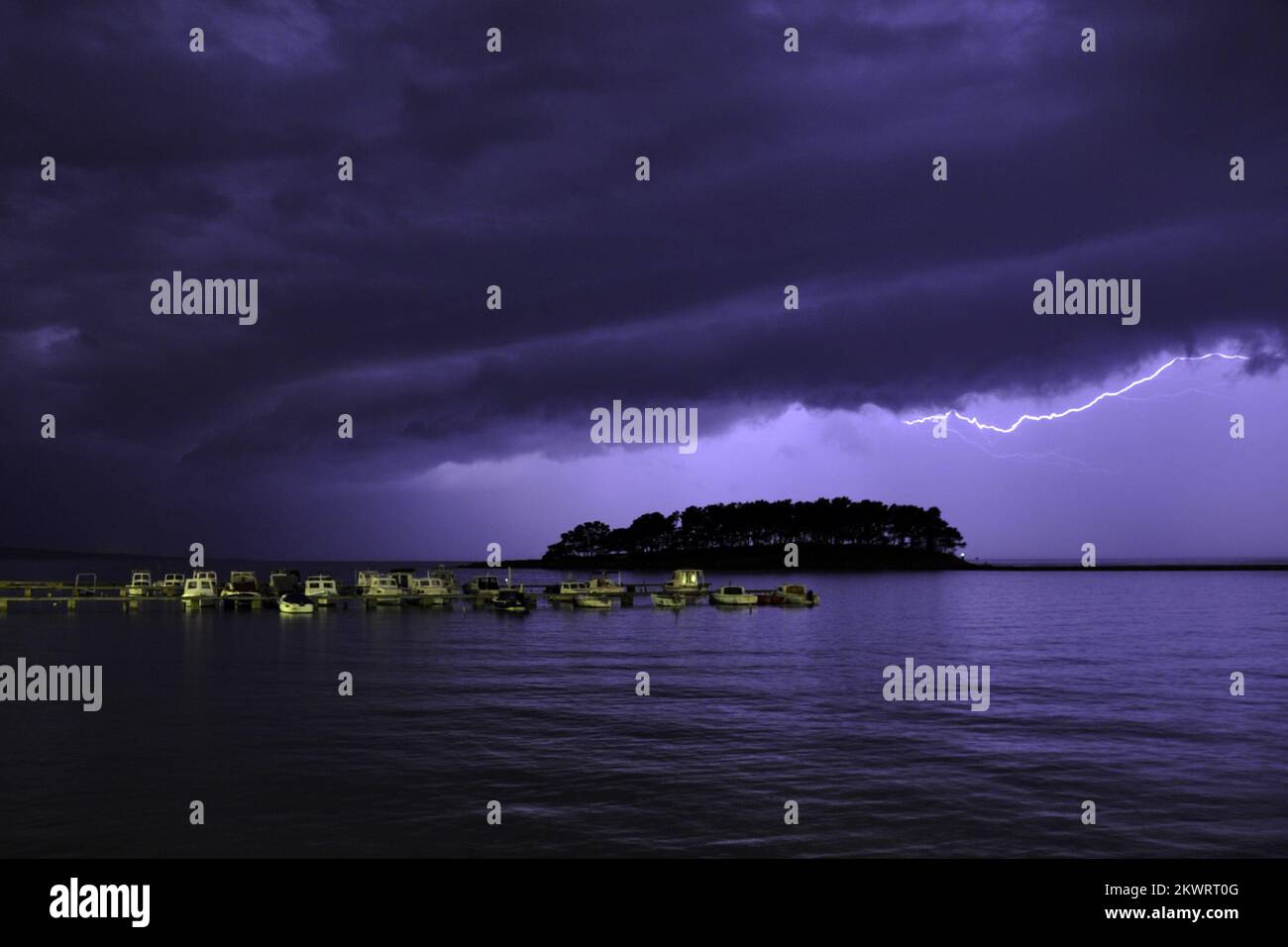 Lightning is seen over Rab island, Croatia Stock Photo - Alamy