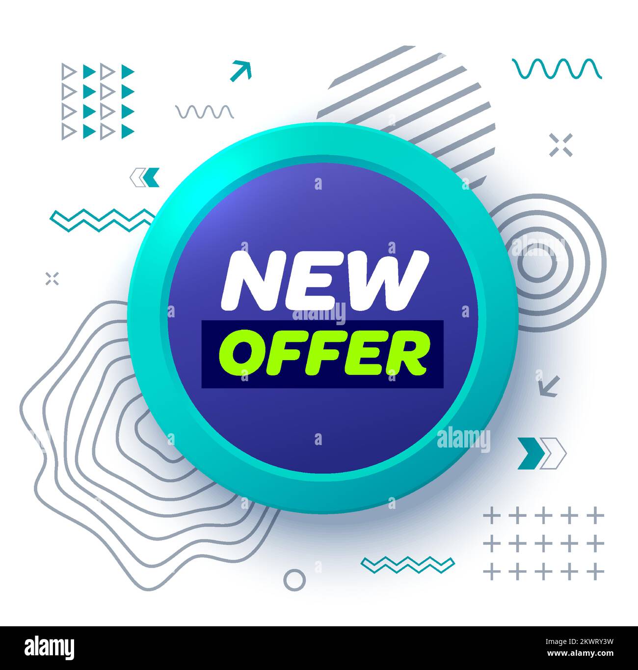 New Offer Banner with Design Shapes. Vector Illustration Stock Vector ...