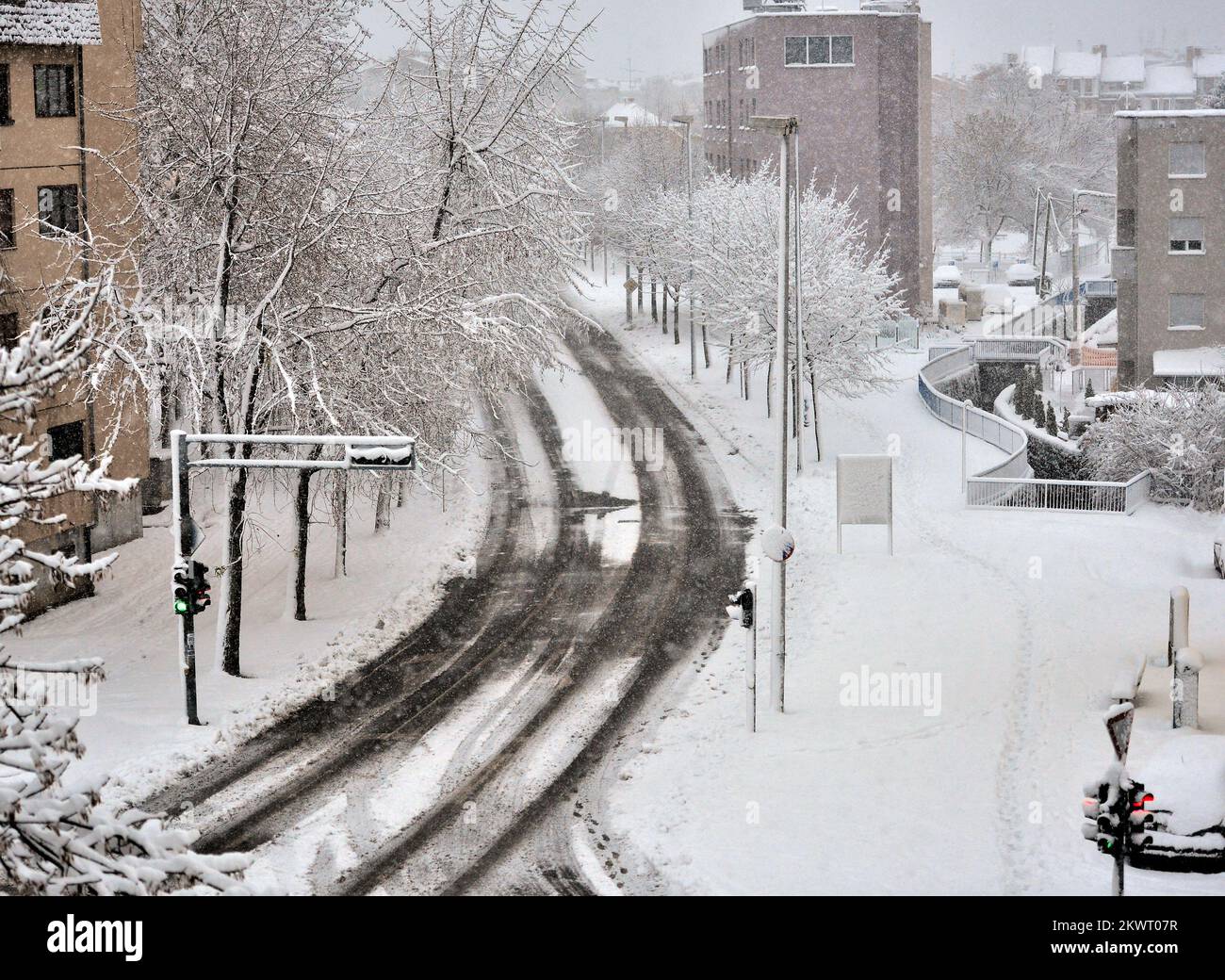 28.12.2014., Croatia, Zagreb - The cyclone Ines that tonight arrived in ...