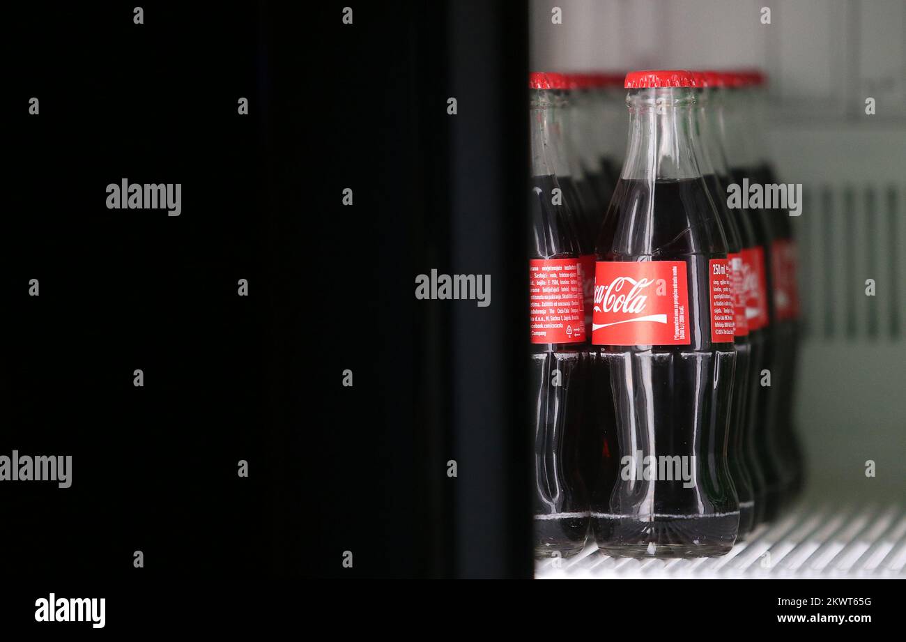 02.03.2015., Croatia, Zagreb - Coca Cola fridge with non-alcoholic ...