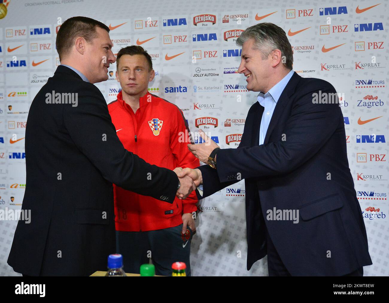 25.03.2015., Croatia, Zagreb - Ivica Olic and Davor Suker held a press ...