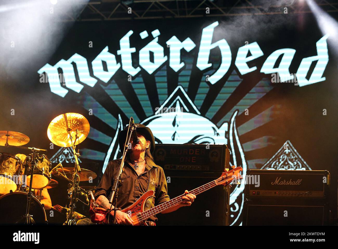 Motorhead performing on stage at the 2015 Exit Festival at Petrovaradin ...