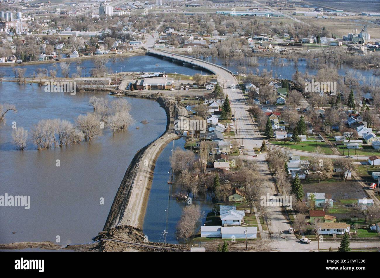 Severe Storms/Flooding, Grand Forks, ND, May, 1997 Aerial view of a ...