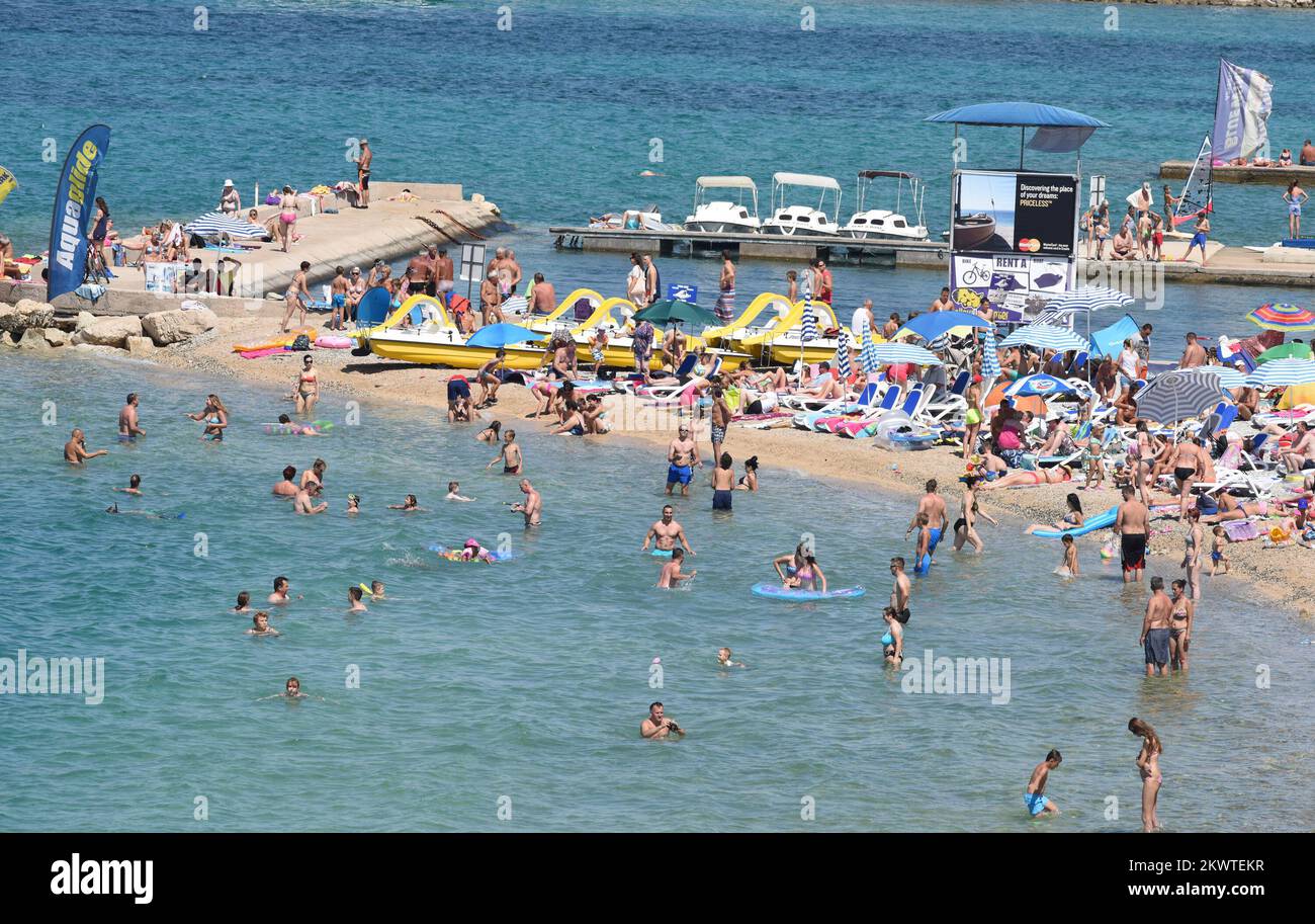12.07.2015., Vodice,Croatia - Crowded beach full of people in Summer ...