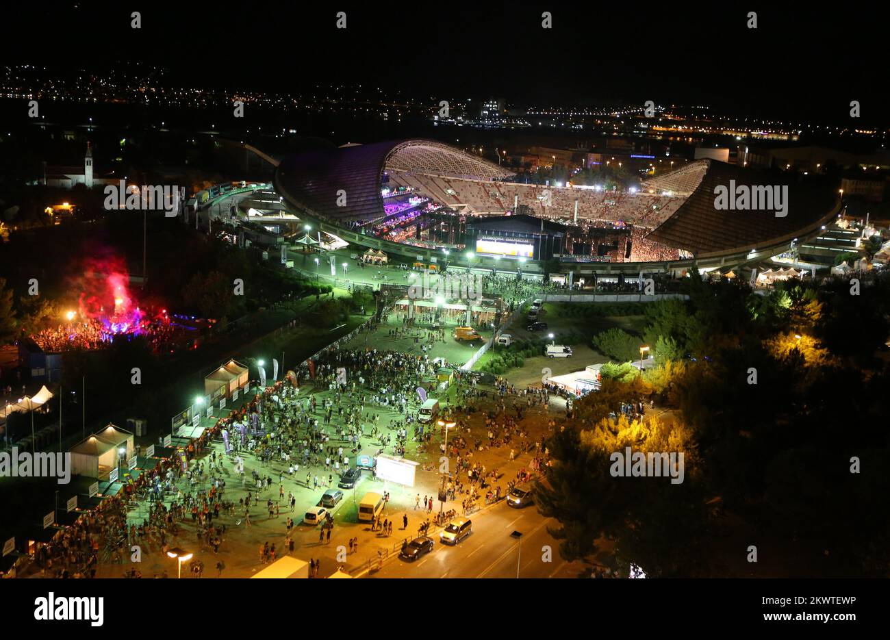 Aerial view during the 2015 ULTRA Europe dance music festival at Split ...