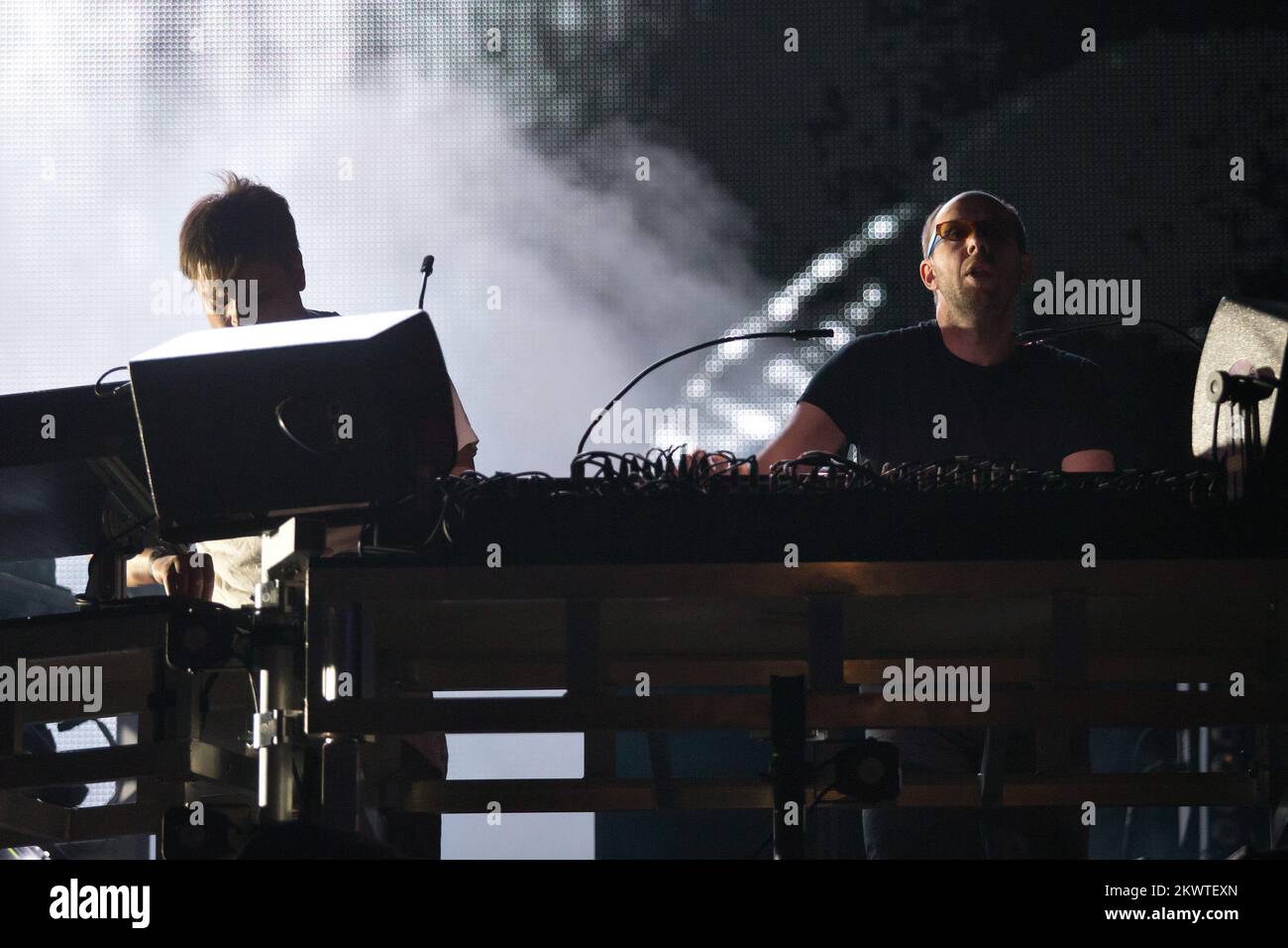 The Chemical Brothers during the 2015 ULTRA Europe dance music festival ...