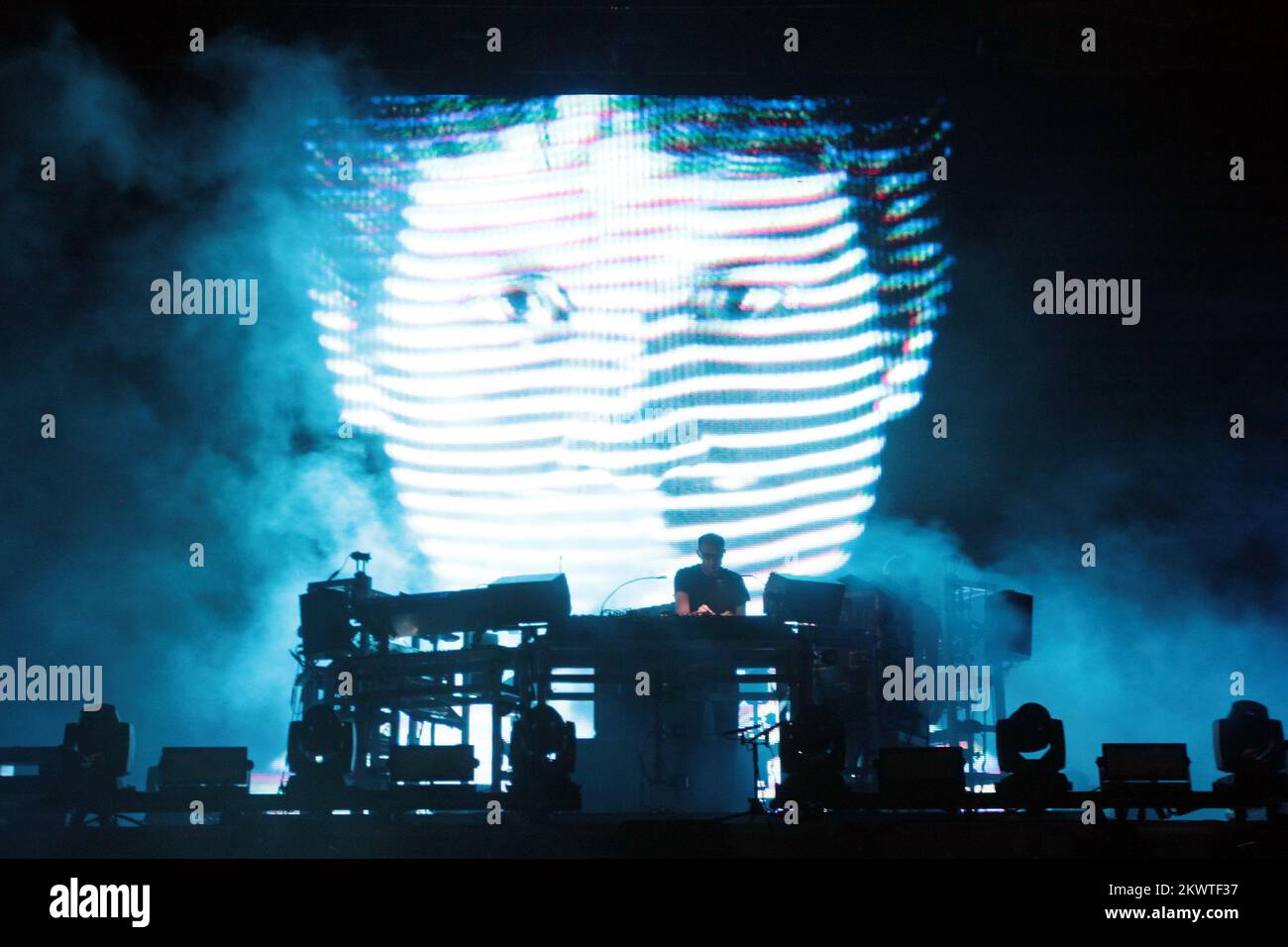 The Chemical Brothers during the 2015 ULTRA Europe dance music festival ...