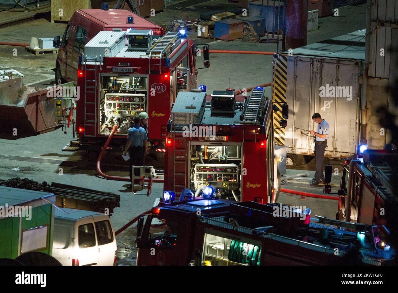 31.07.2015., Croatia, Rijeka - Fire on the US Navy's USS Mount Whitney ...