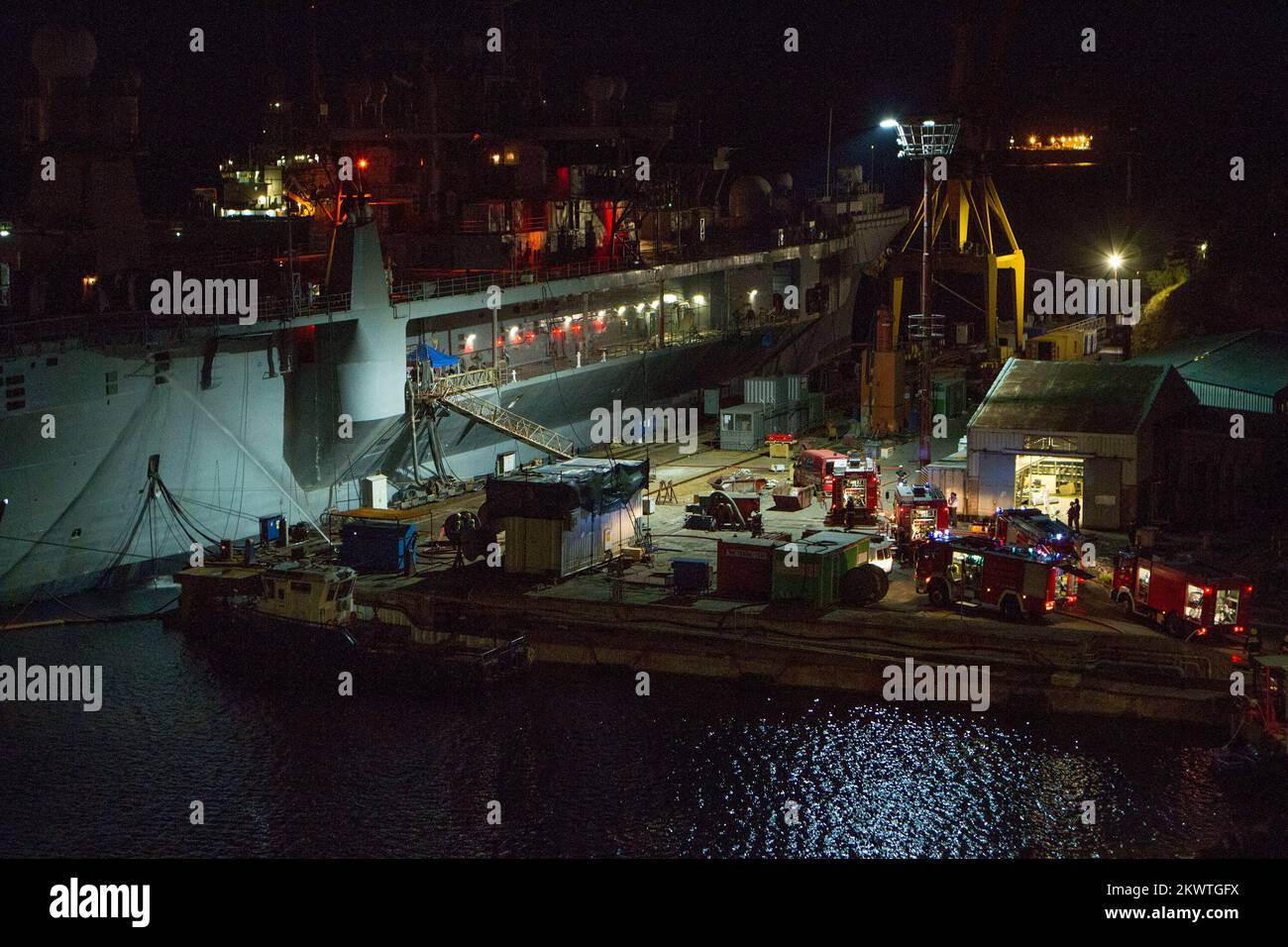 31.07.2015., Croatia, Rijeka - Fire on the US Navy's USS Mount Whitney ...
