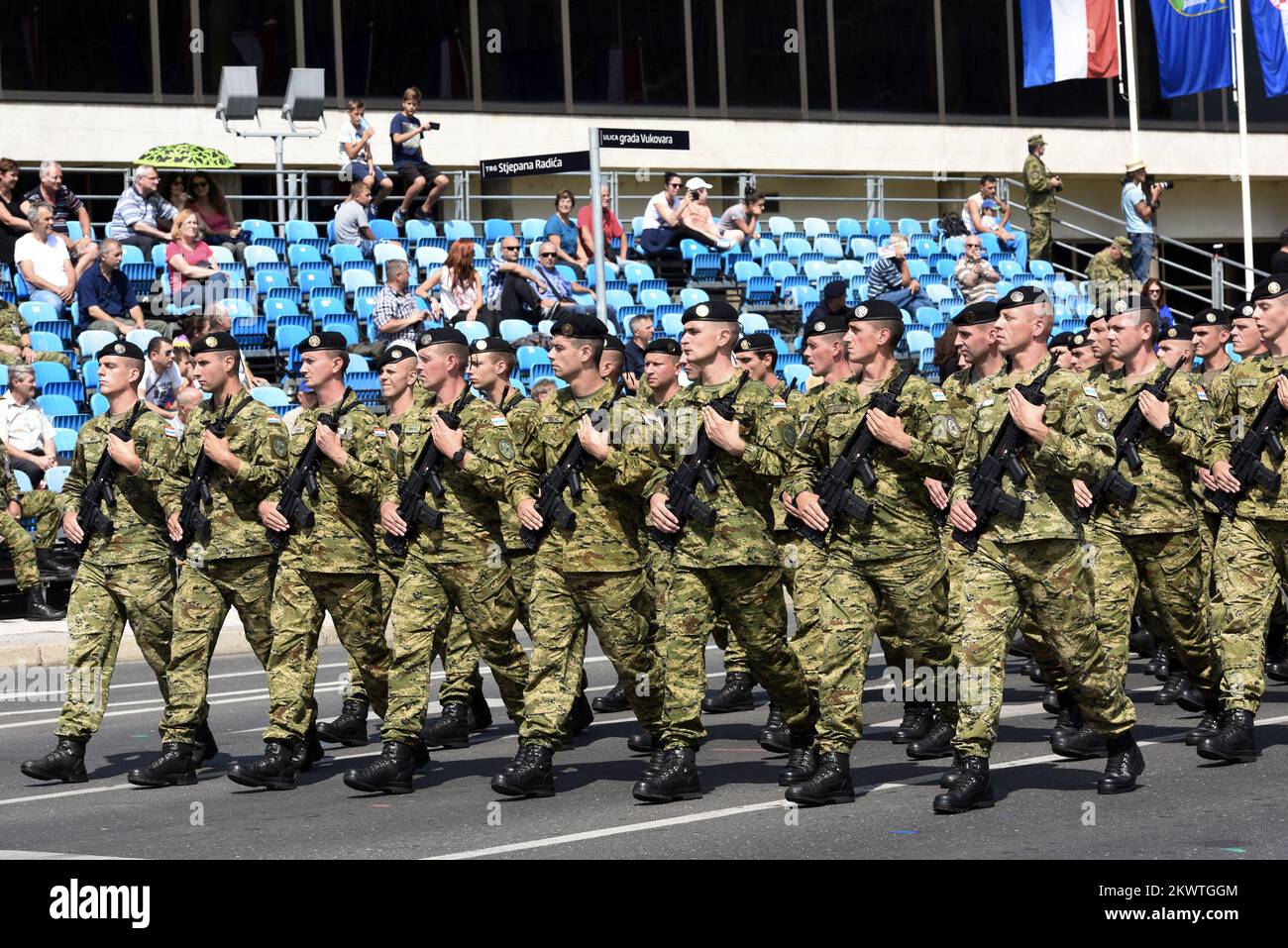 01.08.2015., Croatia, Zagreb - Rehearsal of Ceremonial military parade ...