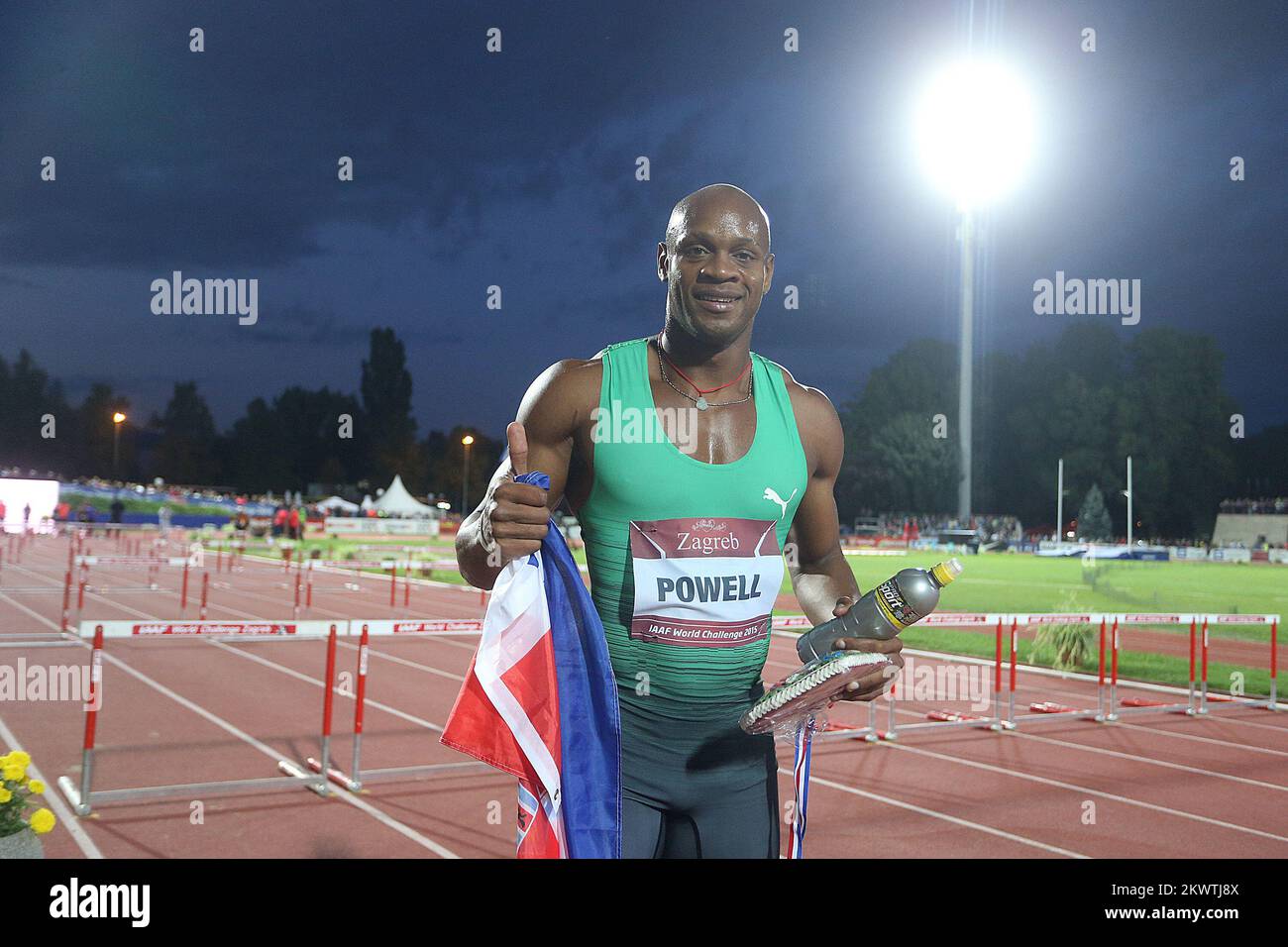 100 m (M), Asafa Powell during the IAAF World Challenge at the Mladost Stadium, Zagreb, Croatia ...
