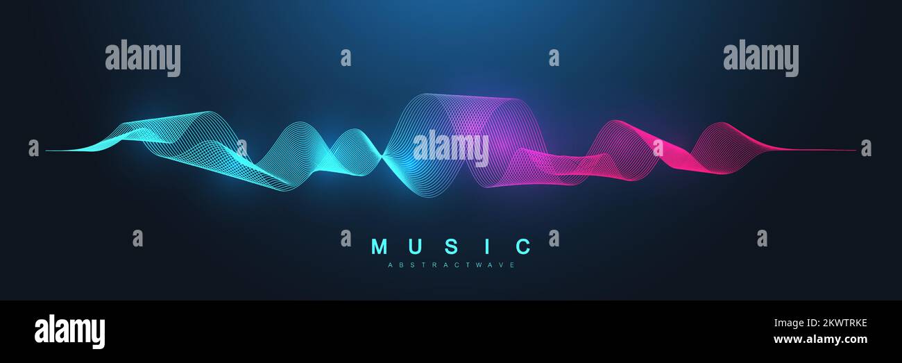 Music poster for electronic festival with dotted lines and waves. Party ...