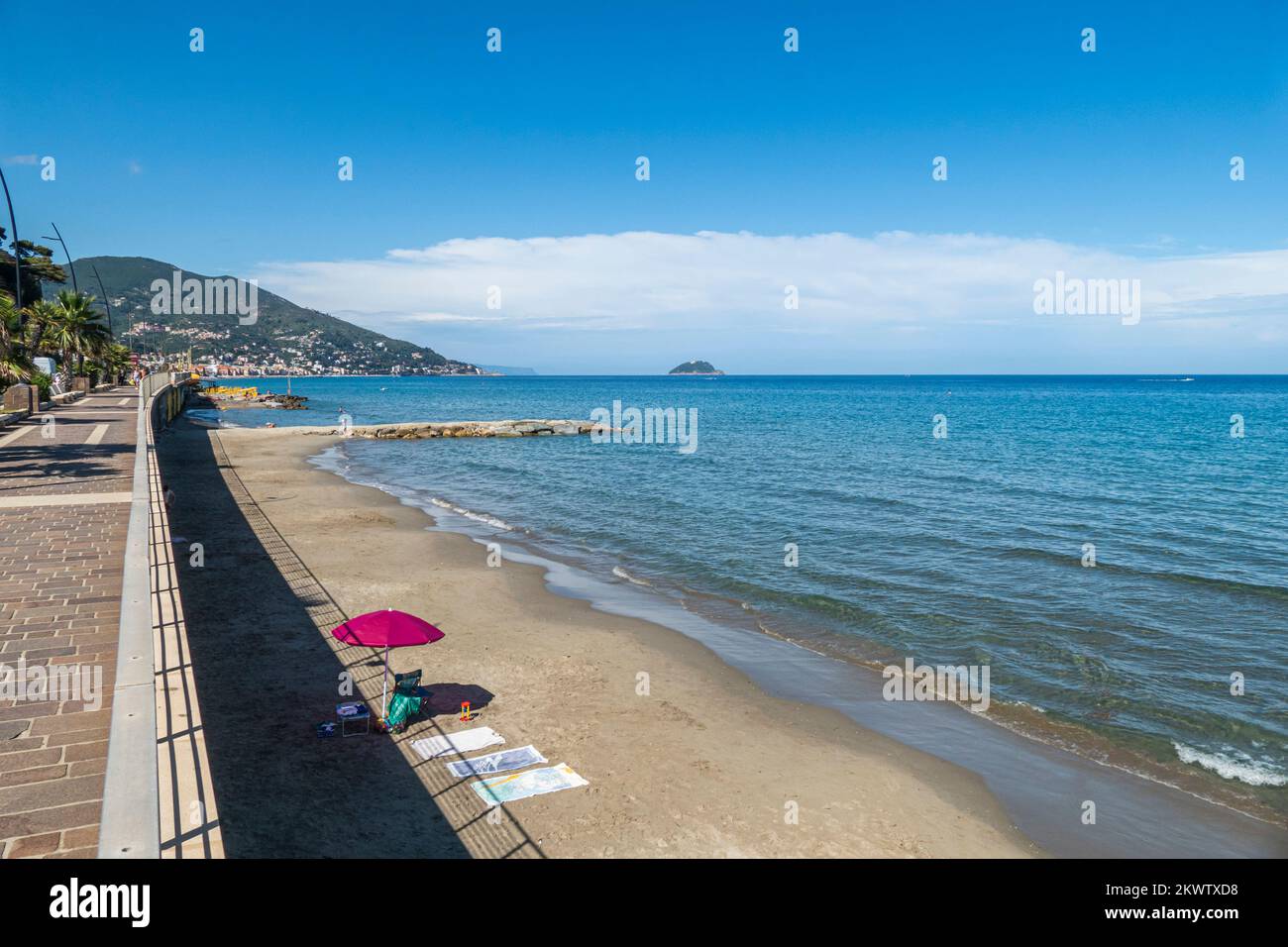 Landscape of Alassio with his beautiful beach Stock Photo - Alamy