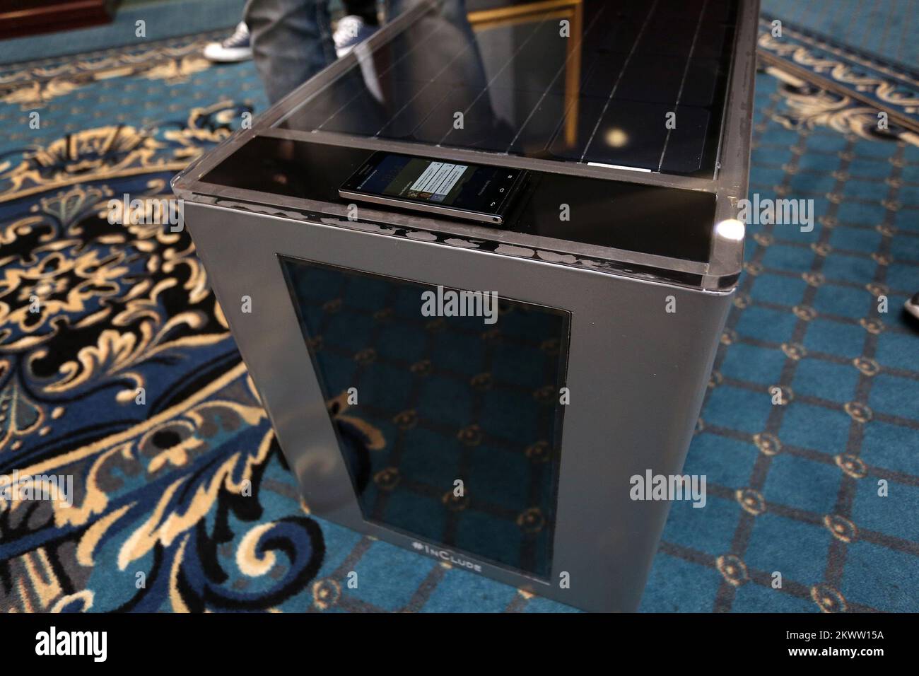 21.12.2015., Solin, Croatia - The young Croatian inventor John Mrvos ...