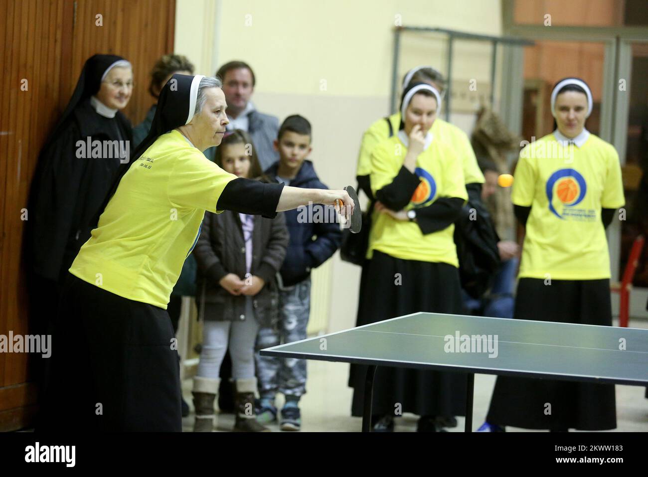 29.12.2015., Croatia, Zagreb - Sports Games of nuns are held in school ...