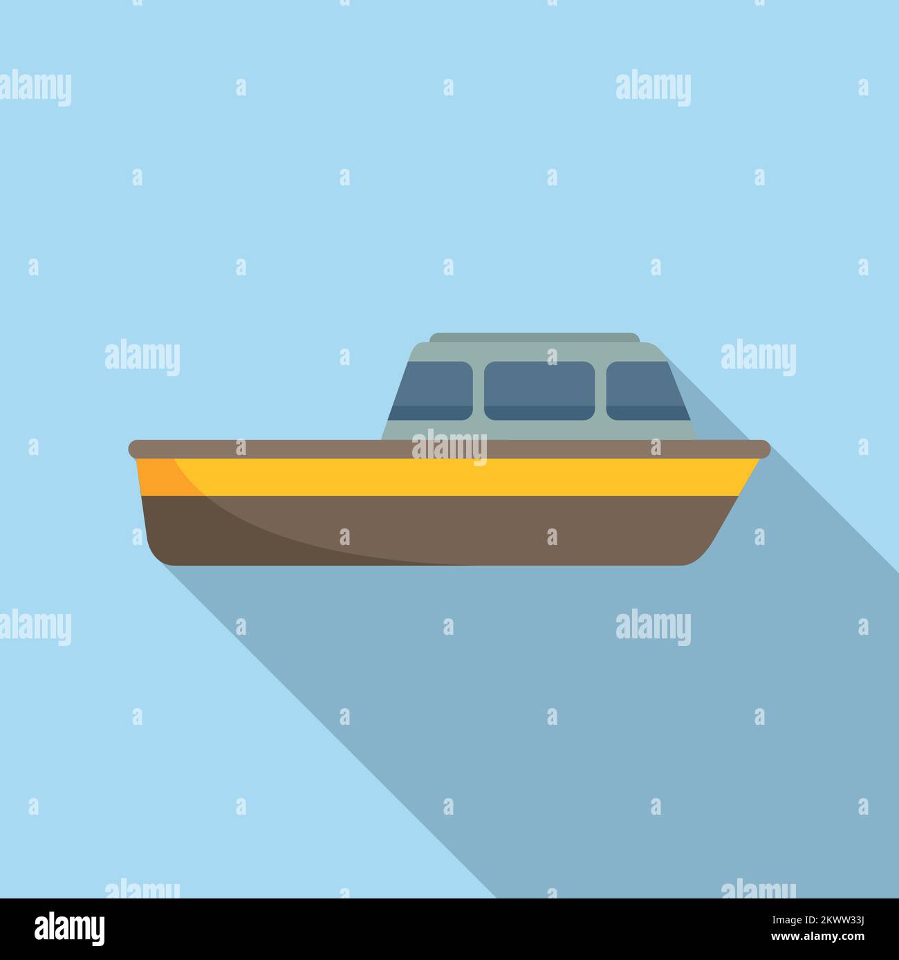 Engine rescue boat icon flat vector. Sea search. Coast vest Stock ...