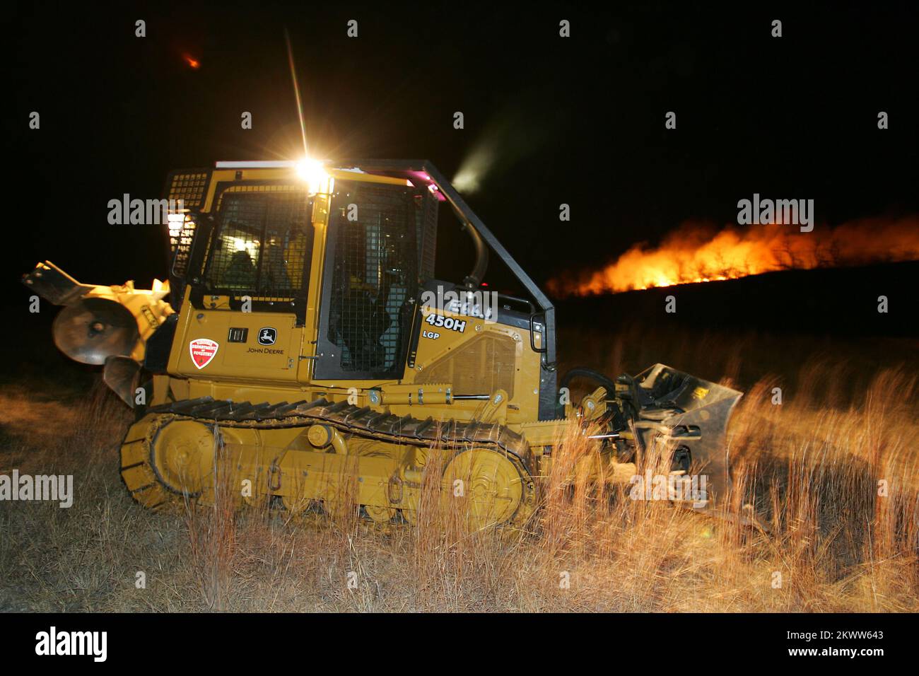 Severe Wildfire Threat, Springer, OK, January 16, 2006 A bulldozer from ...