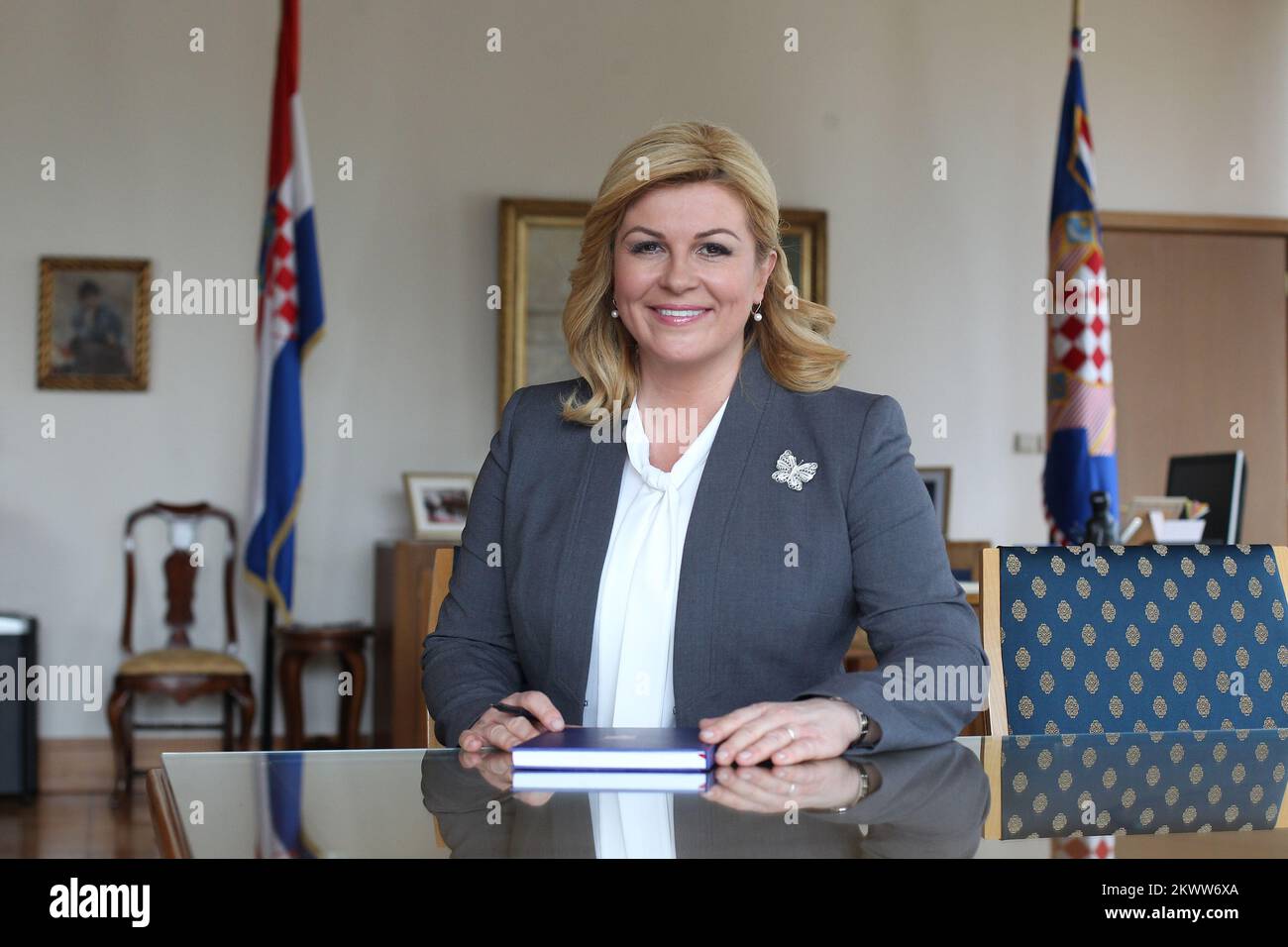 04.04..2016., Zagreb, Croatia - President of Croatia Kolinda Grabar ...