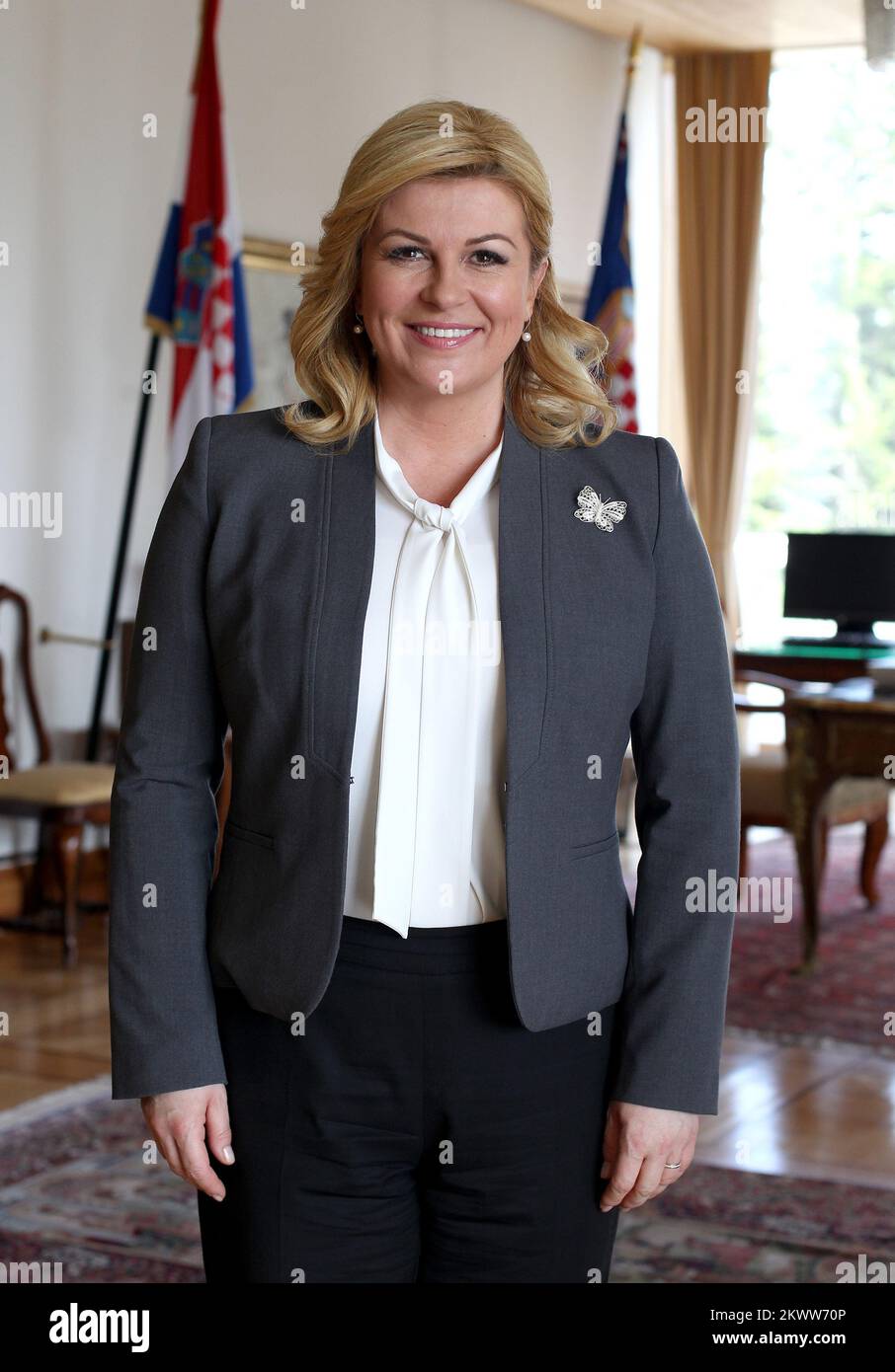 04.04..2016., Zagreb, Croatia - President of Croatia Kolinda Grabar ...