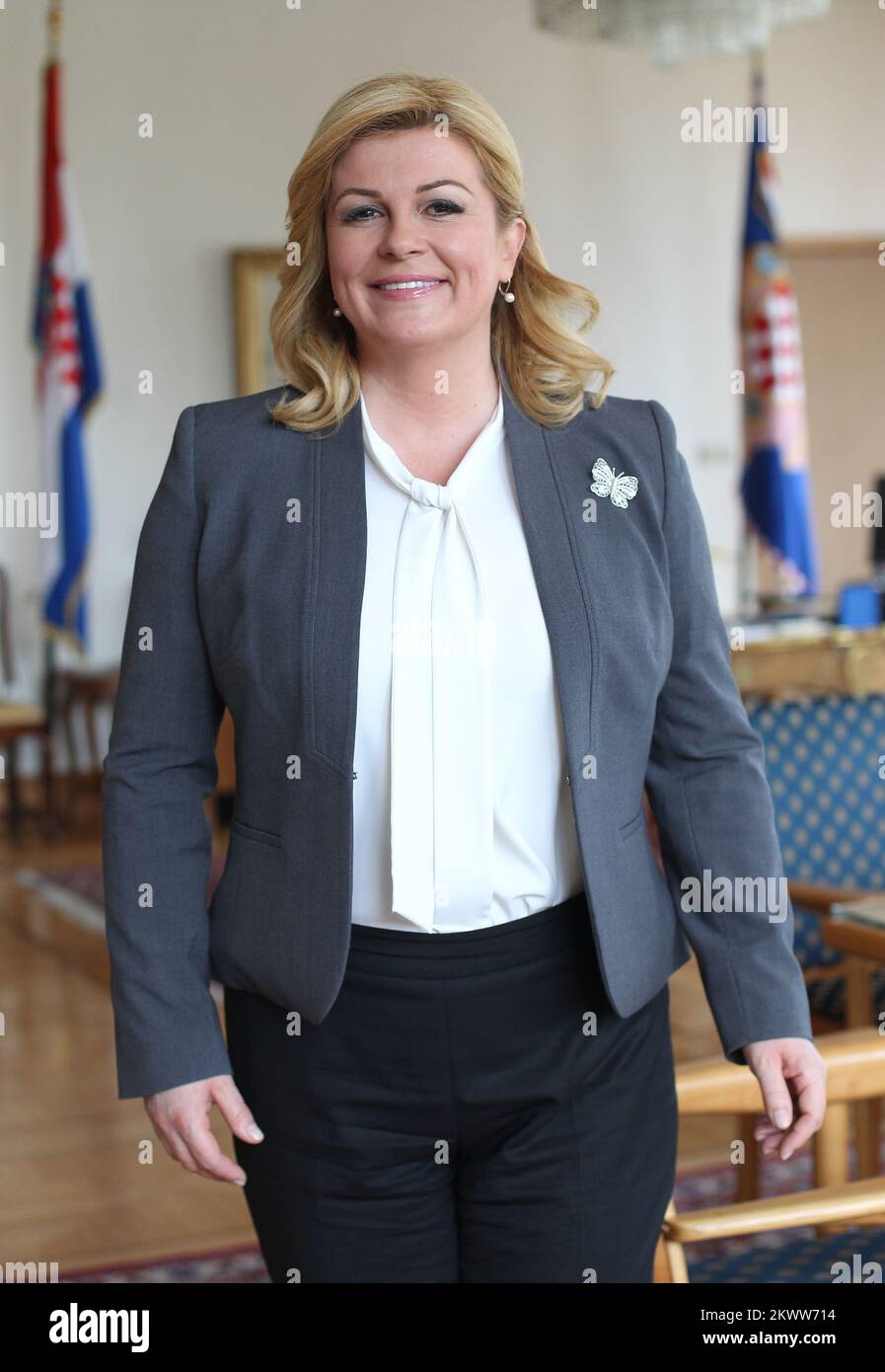 04.04..2016., Zagreb, Croatia - President of Croatia Kolinda Grabar ...