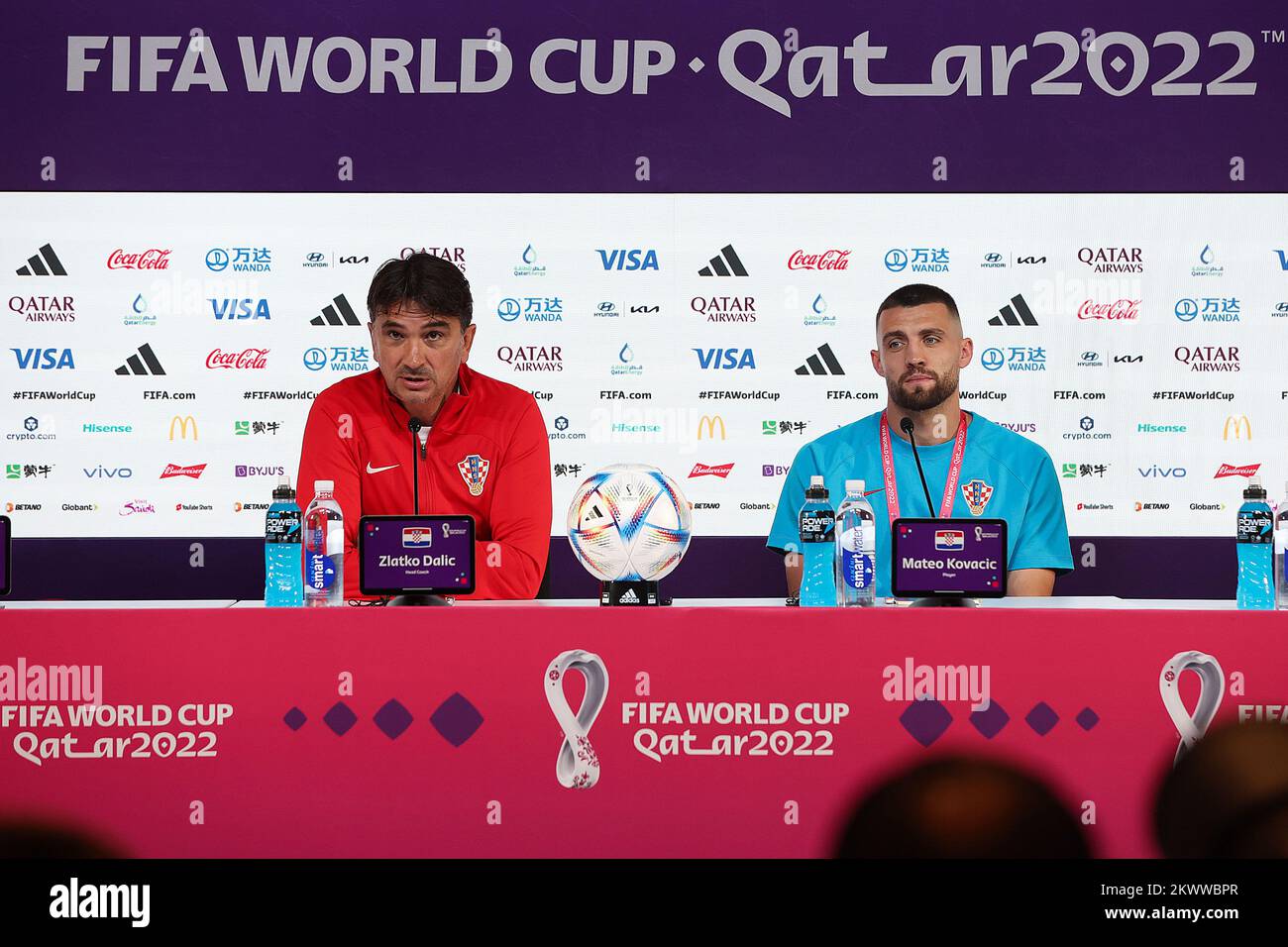 Doha, Qatar. 30/11/2022, Zlatko Dalic, Head Coach of Croatia, speaks ...