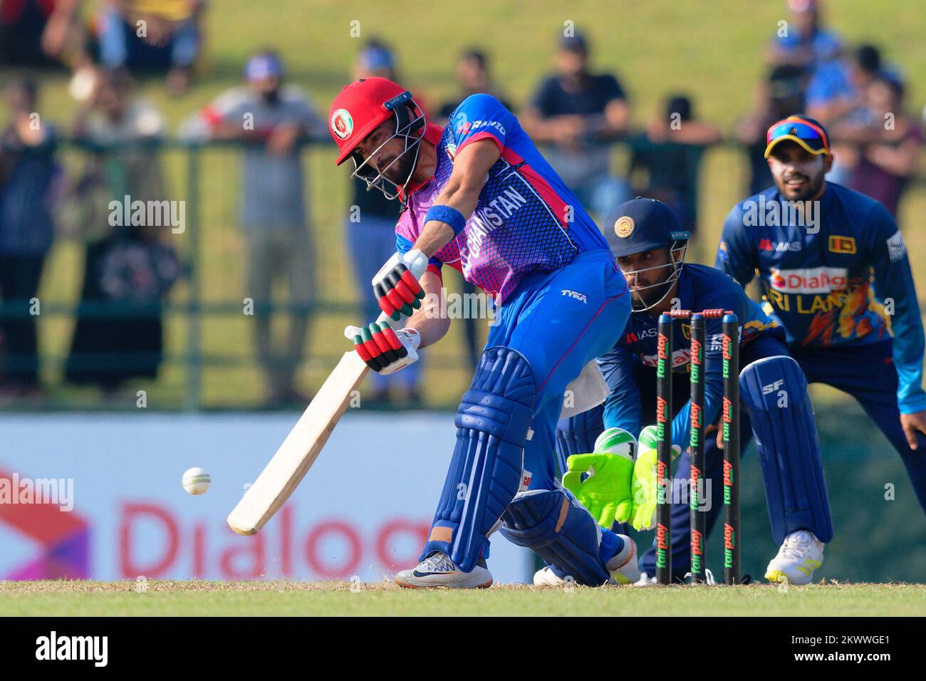 Kandy, Sri Lanka. 30th November 2022. Afghanistan's Ibrahim Zadran ...