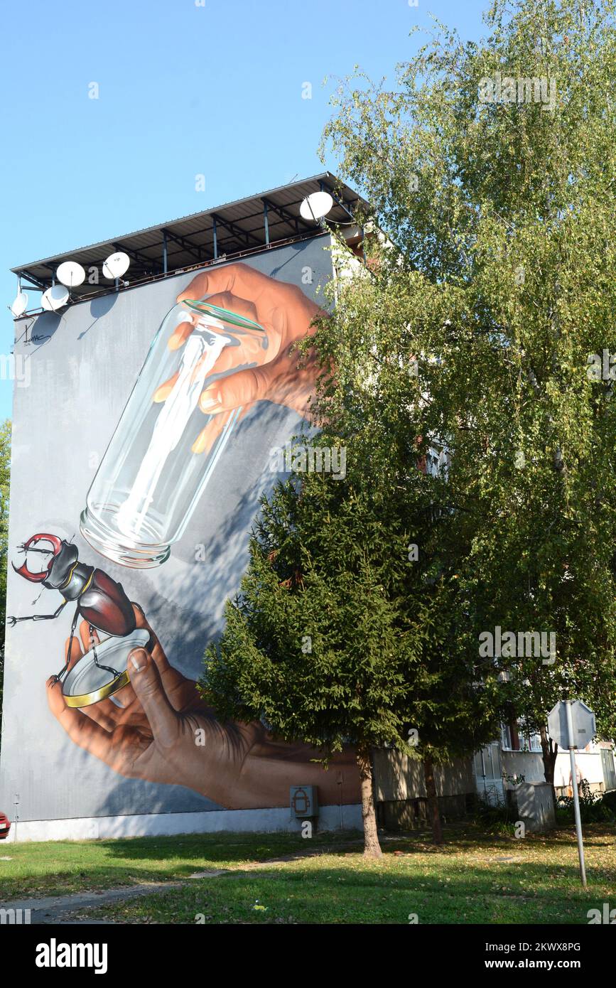 13.09.2016., Sisak, Croatia - A giant mural has just been completed in ...