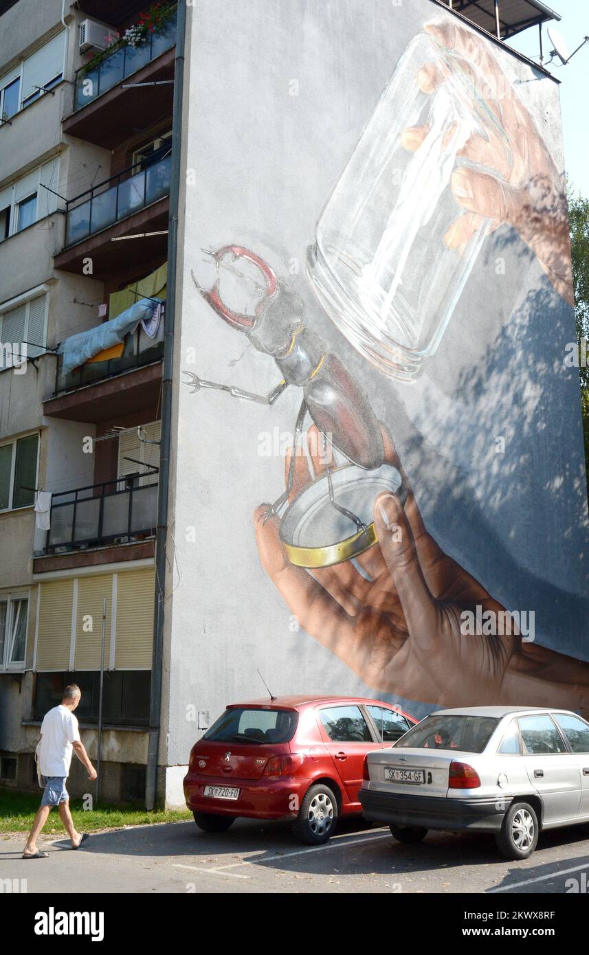 13.09.2016., Sisak, Croatia - A giant mural has just been completed in ...