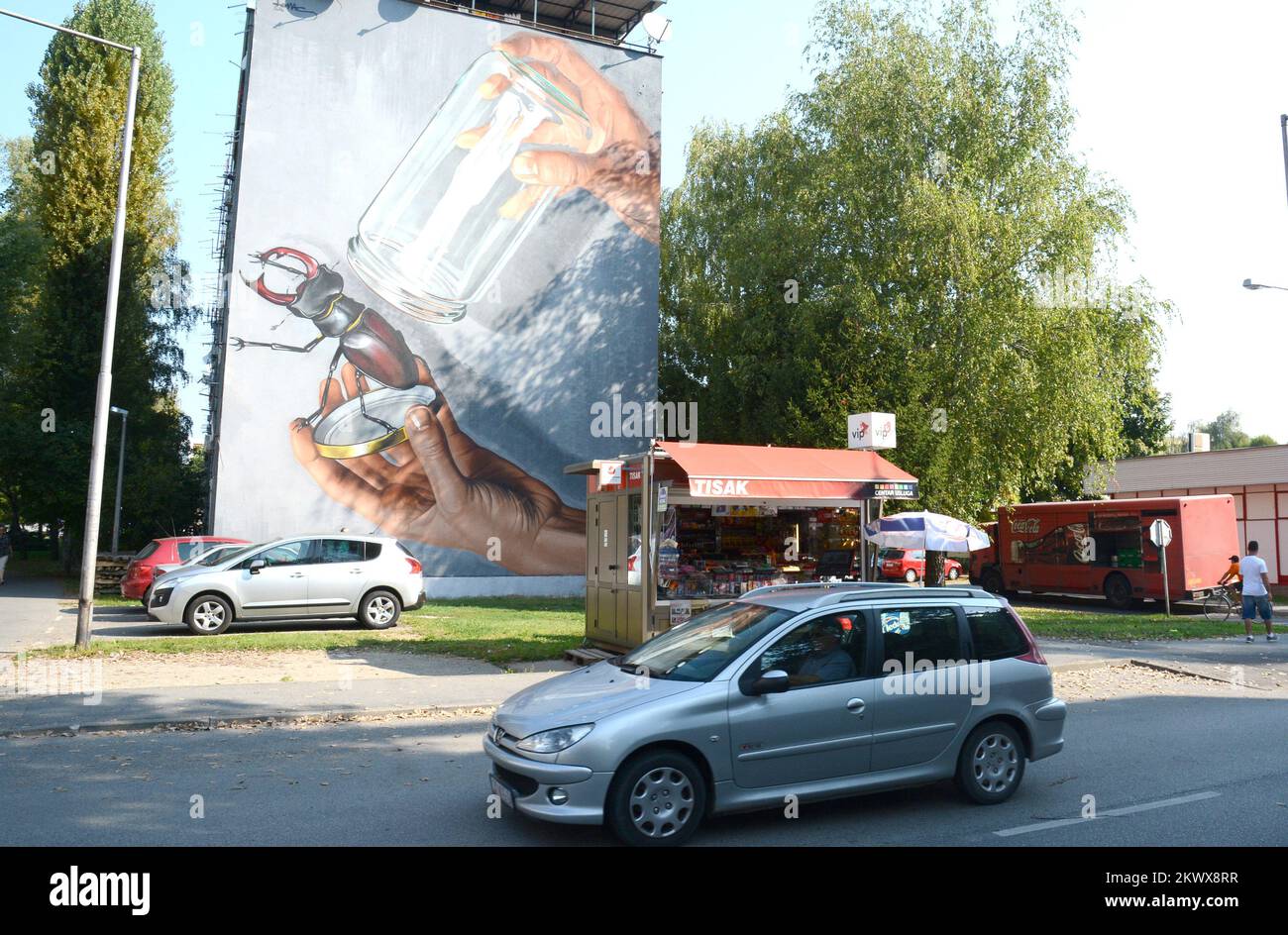 13.09.2016., Sisak, Croatia - A giant mural has just been completed in ...